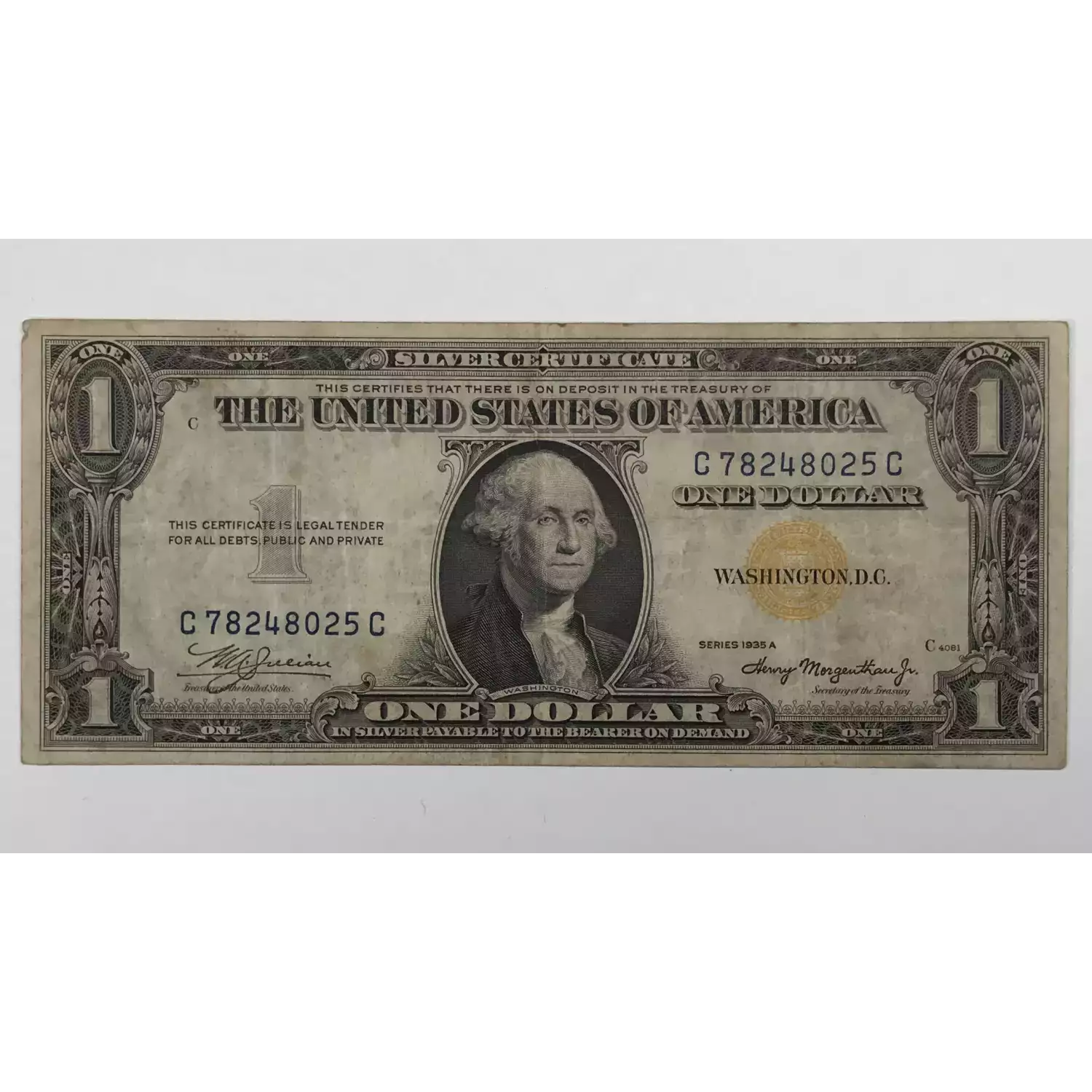 1935-A $1 North Africa WWII Emergency Issue Silver Certificate Note FR ...