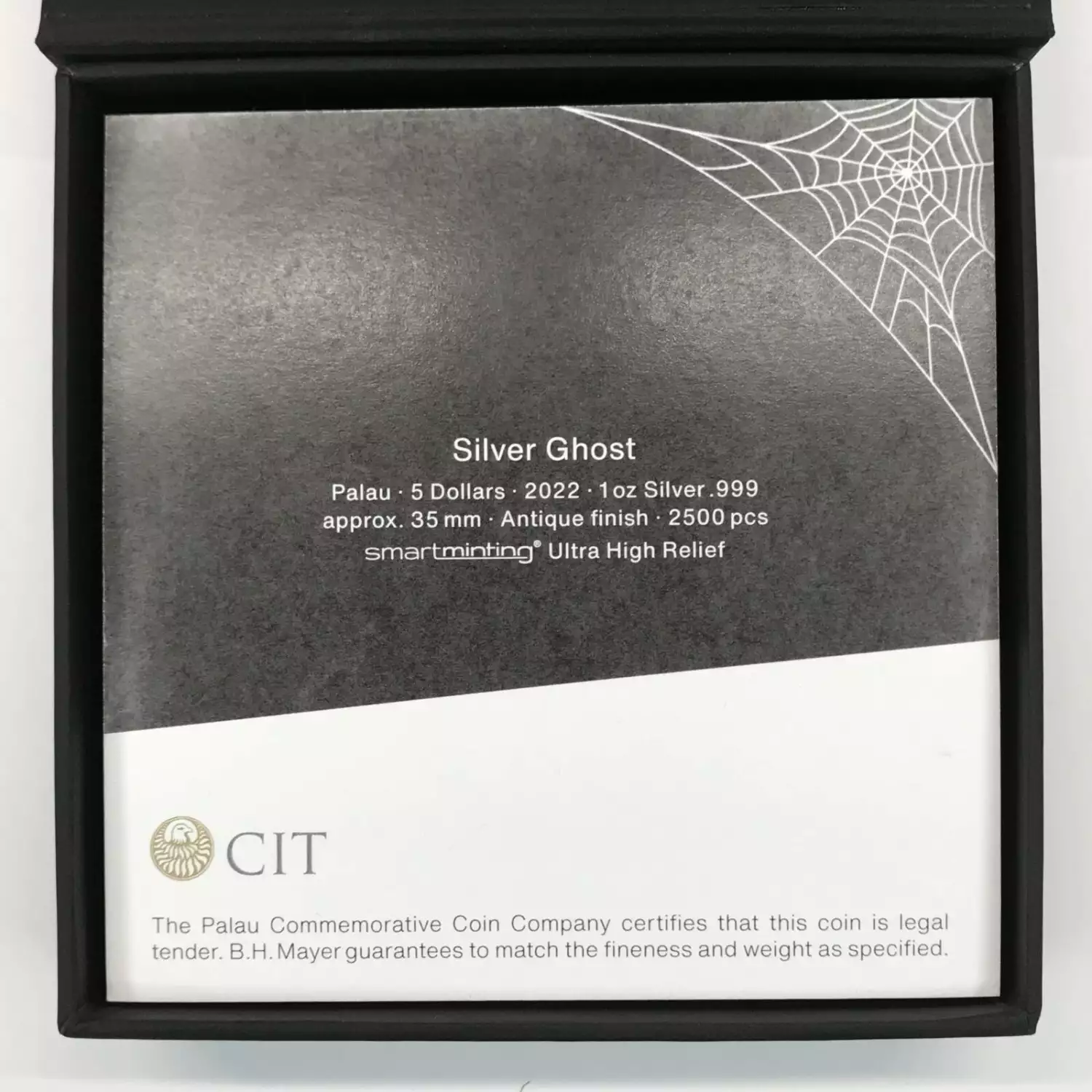 2022 1 oz Silver CIT Silver Ghost Ultra High Relief Palau $5 - Old ...