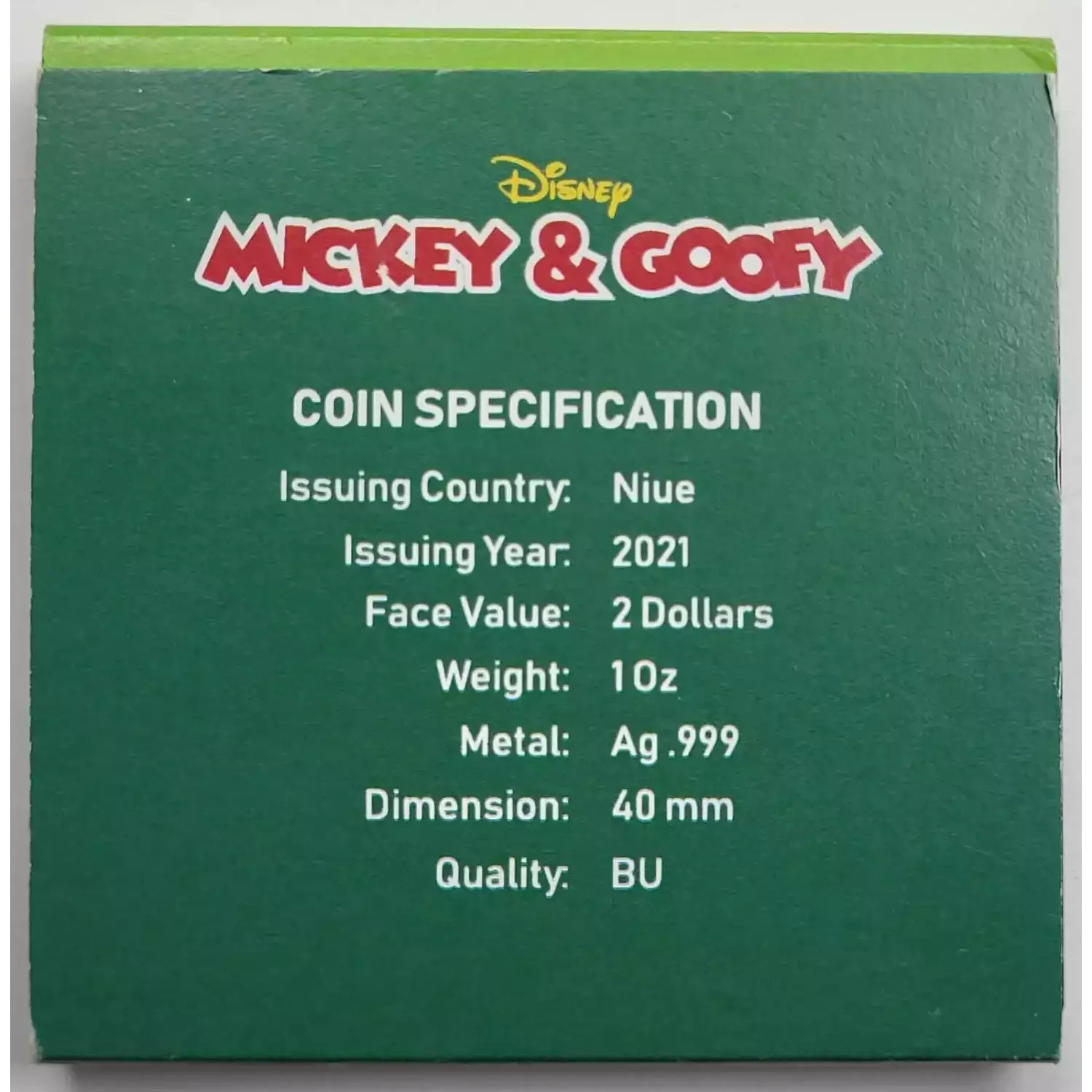 2021 1 oz Silver Mickey & Goofy Night City Colorized Niue $2 - Old ...