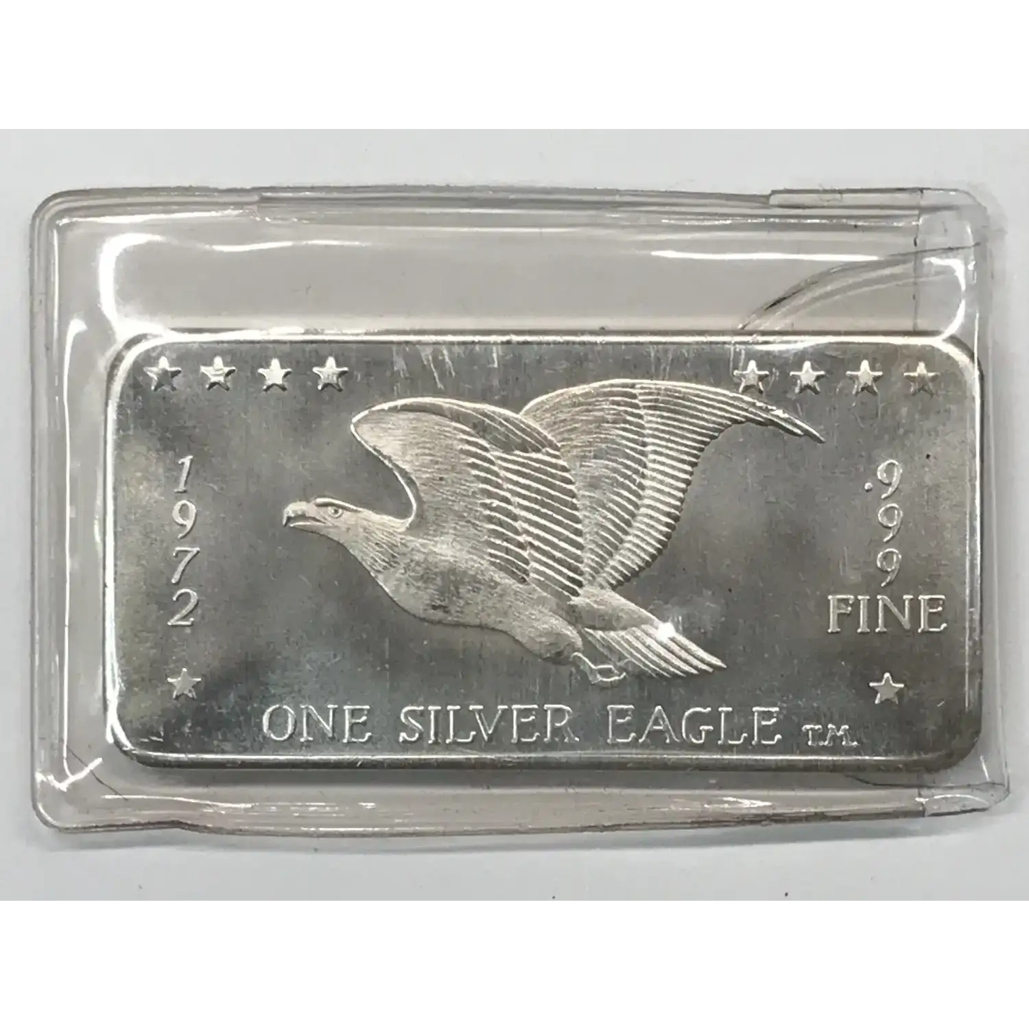 1972 1 oz Silver Bar W H Foster One (1) Silver Eagle - Old Pueblo Coin