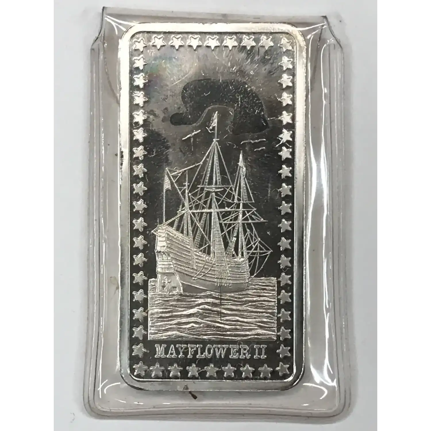 1973 1 oz Silver Bar Mayflower II Ship Thanksgiving Joy's Ltd - Old ...