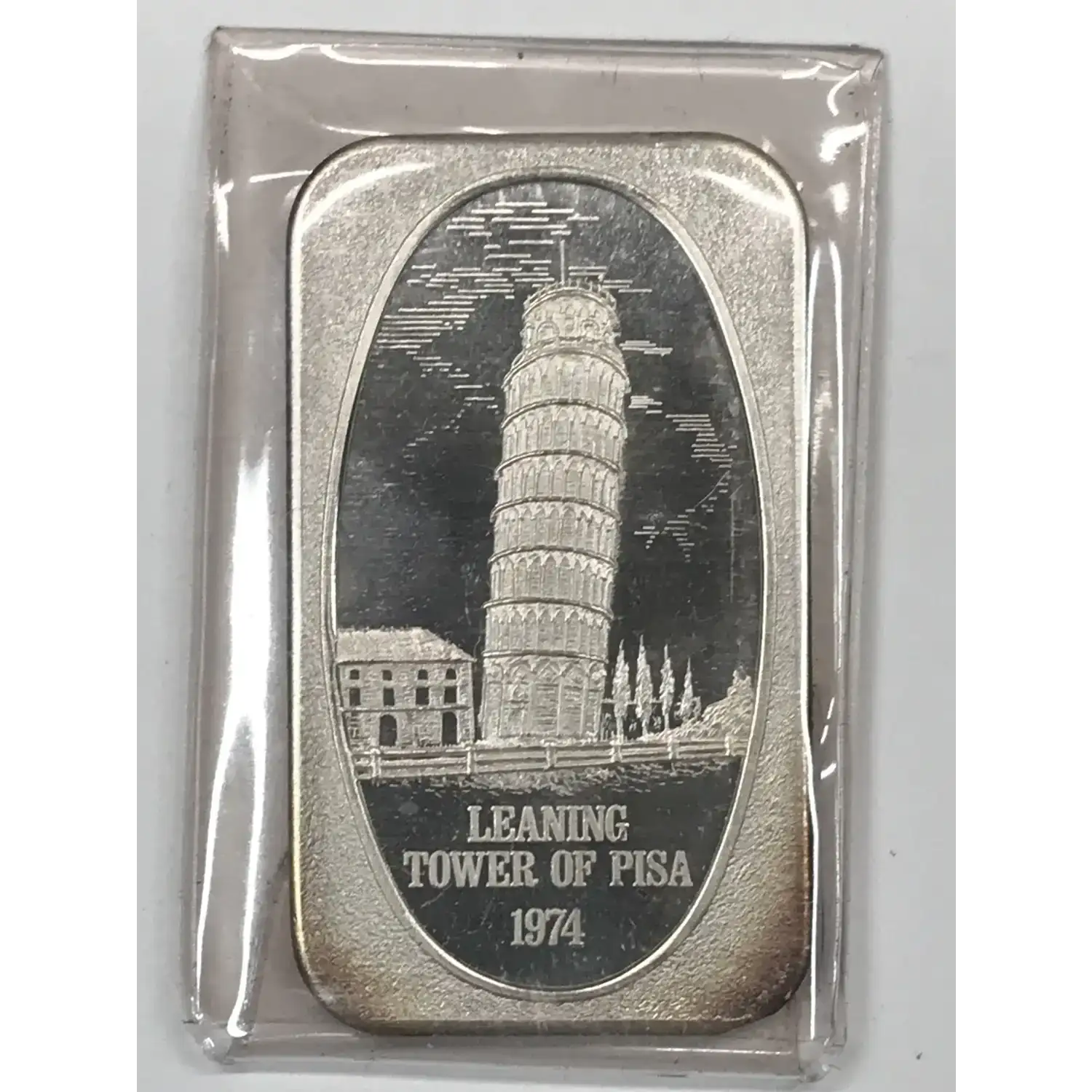 1974 1 oz Silver Bar Leaning Tower of Piza USSC - Old Pueblo Coin