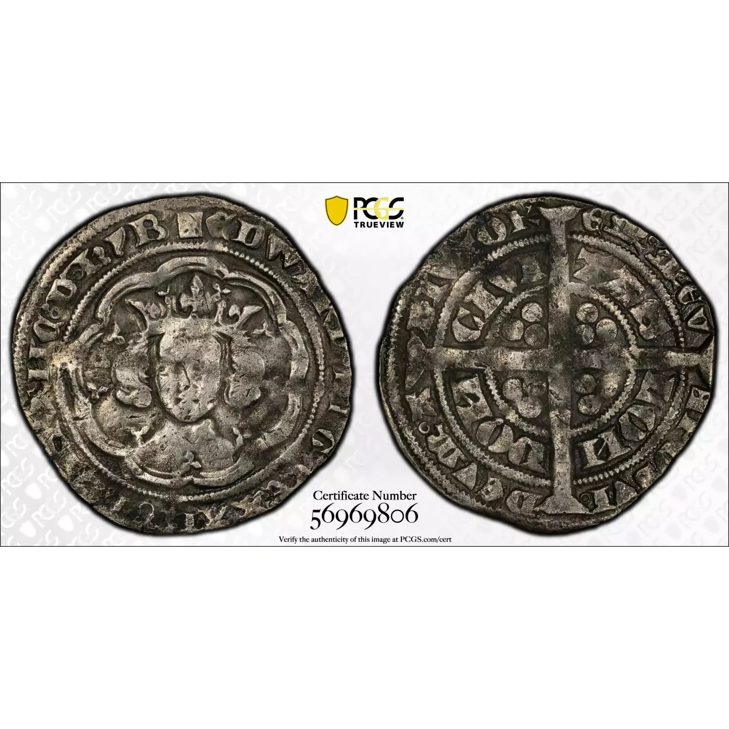 1351-52 GREAT BRITAIN Silver 4 Pence (1 Groat) PCGS Genuine - VF ...