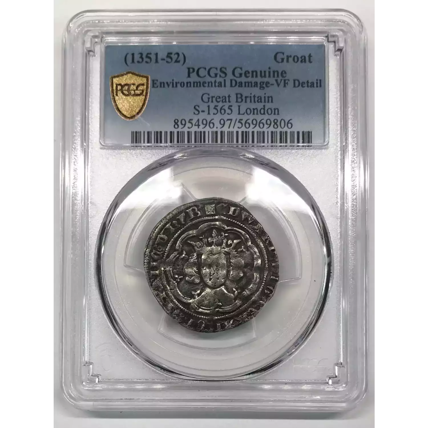 1351-52 GREAT BRITAIN Silver 4 Pence (1 Groat) PCGS Genuine - VF ...