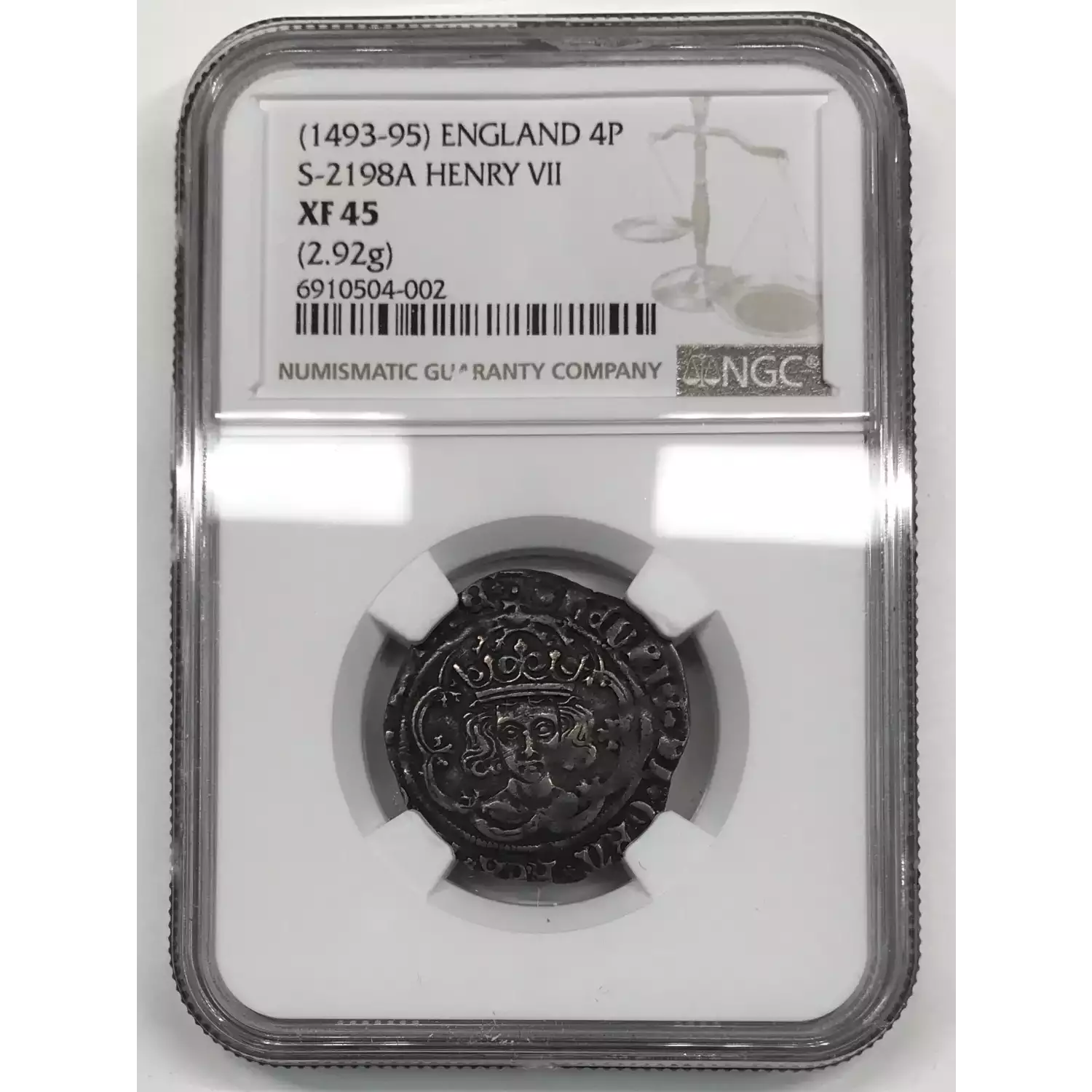 1493-95 GREAT BRITAIN Silver 4 PENCE (Groat) NGC XF-45 S-2198A HENRY ...