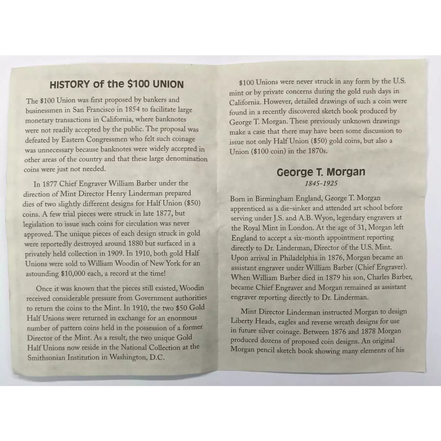 2008 1.5 oz Silver George T. Morgan $100 Union Proposed Design - Old ...