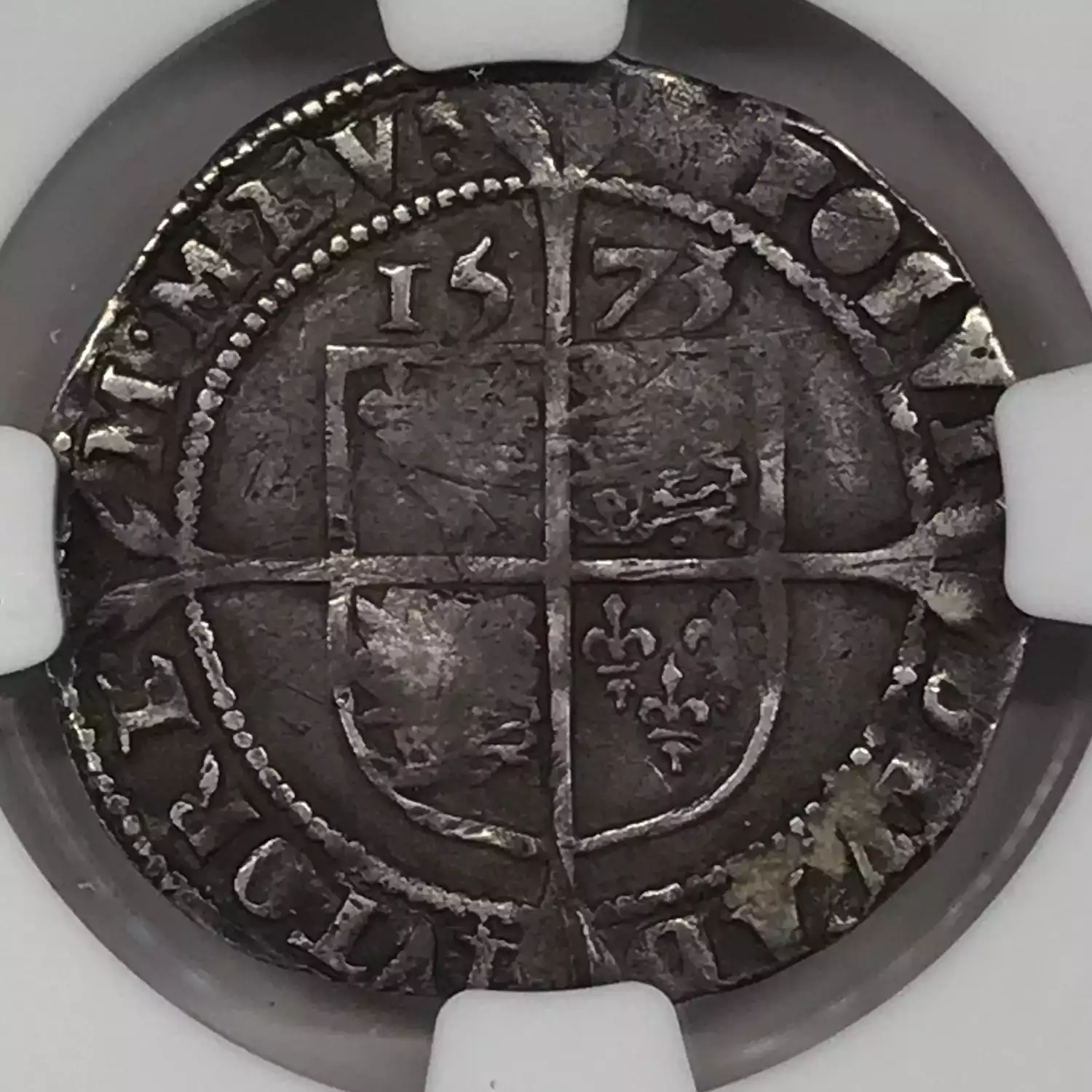 1573 GREAT BRITAIN Silver 6 PENCE NGC VF-Details S-2562 ELIZABETH I ...