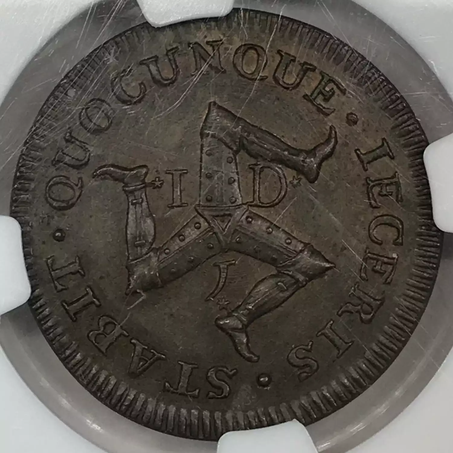 1733 Isle of Man Copper PENNY NGC MS-64 BN COPPER - Old Pueblo Coin