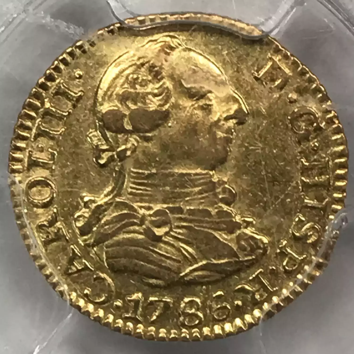 1786-M DV Spain Gold 1/2 ESCUDO PCGS AU-55 Calico-1280 - Old Pueblo Coin
