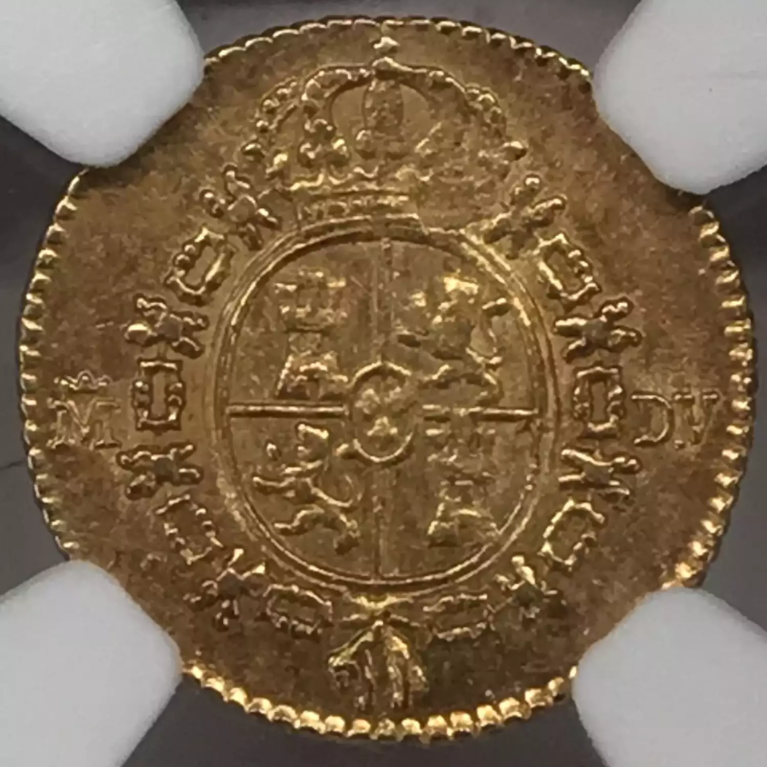 1786-M DV Spain Gold 1/2 ESCUDO NGC AU-55 - Old Pueblo Coin
