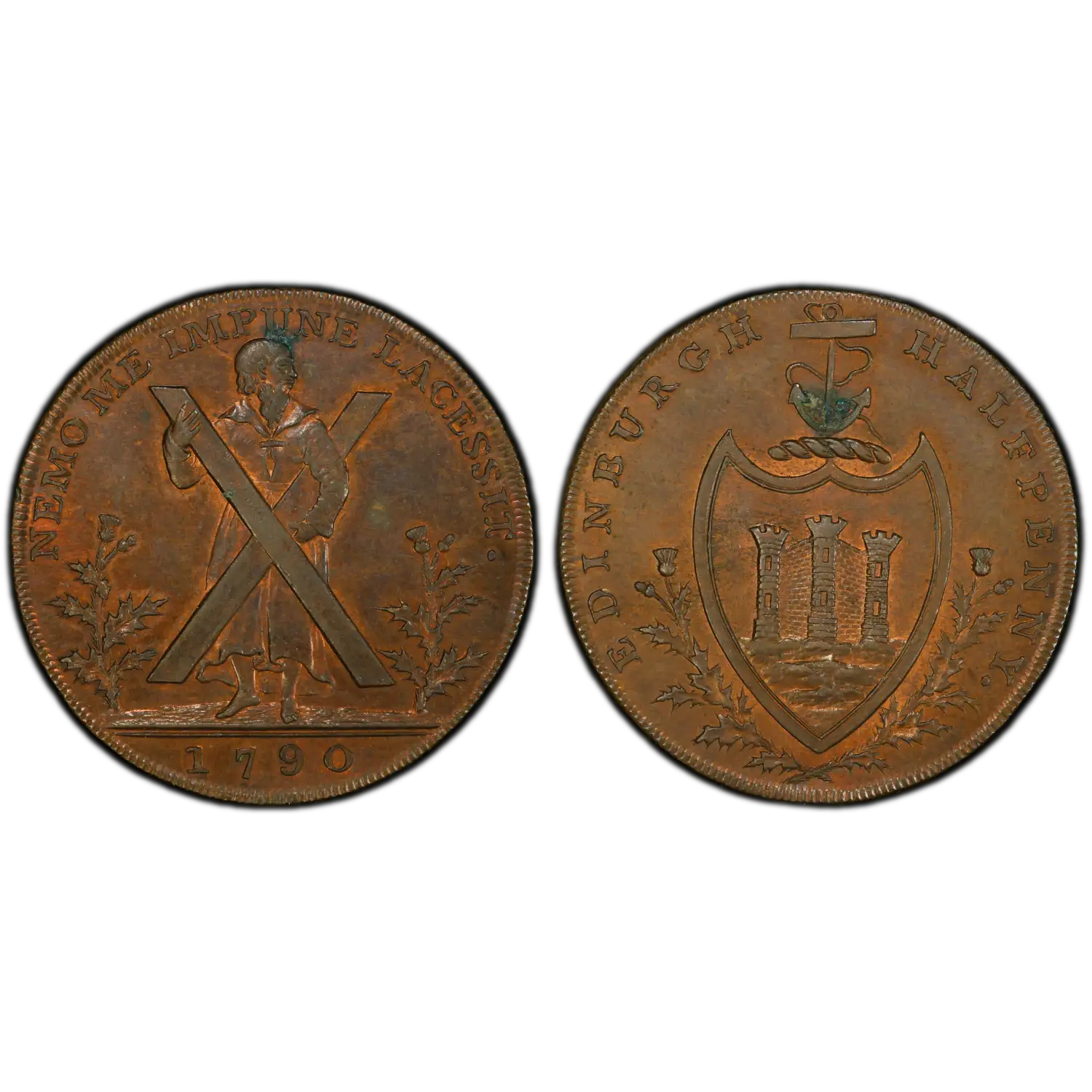 1790 Great Britain Copper Half Penny Conder Token PCGS MS-62 BN DH-25 ...