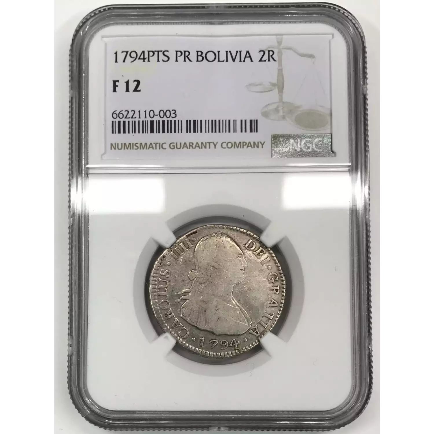 1794-PTS PR BOLIVIA Silver 2 REALES NGC F-12 - Old Pueblo Coin