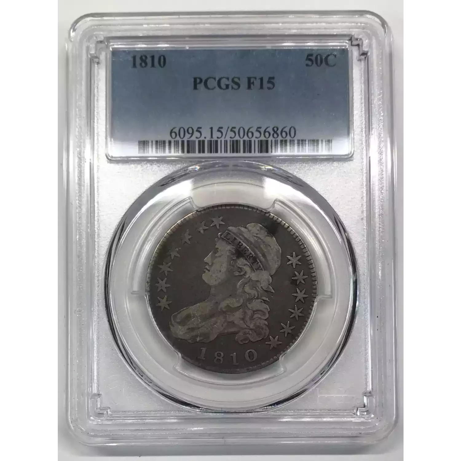 1810 Capped Bust Lettered Edge Half Dollar PCGS F-15 - Old Pueblo Coin