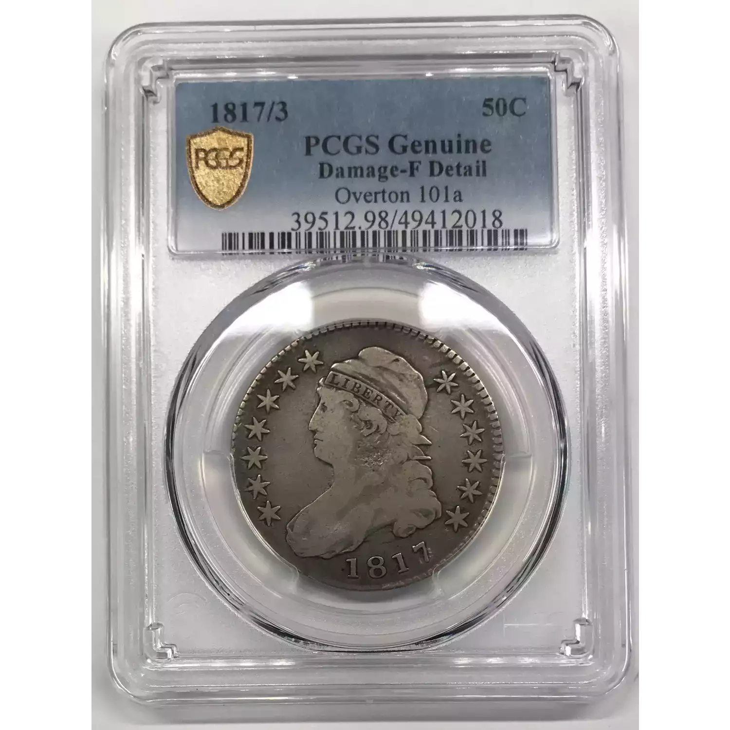 1817 Capped Bust Lettered Edge Half Dollar PCGS Genuine - Fine Details ...