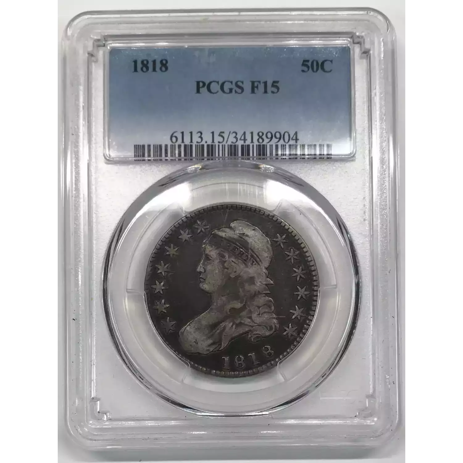 1818 Capped Bust Lettered Edge Half Dollar PCGS F-15 - Old Pueblo Coin