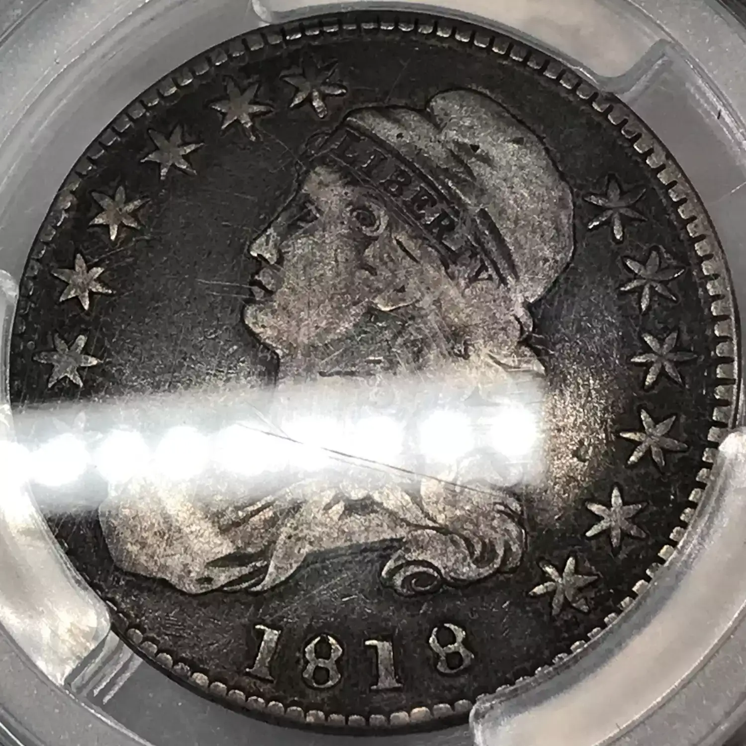 1818 Capped Bust Lettered Edge Half Dollar PCGS F-15 - Old Pueblo Coin