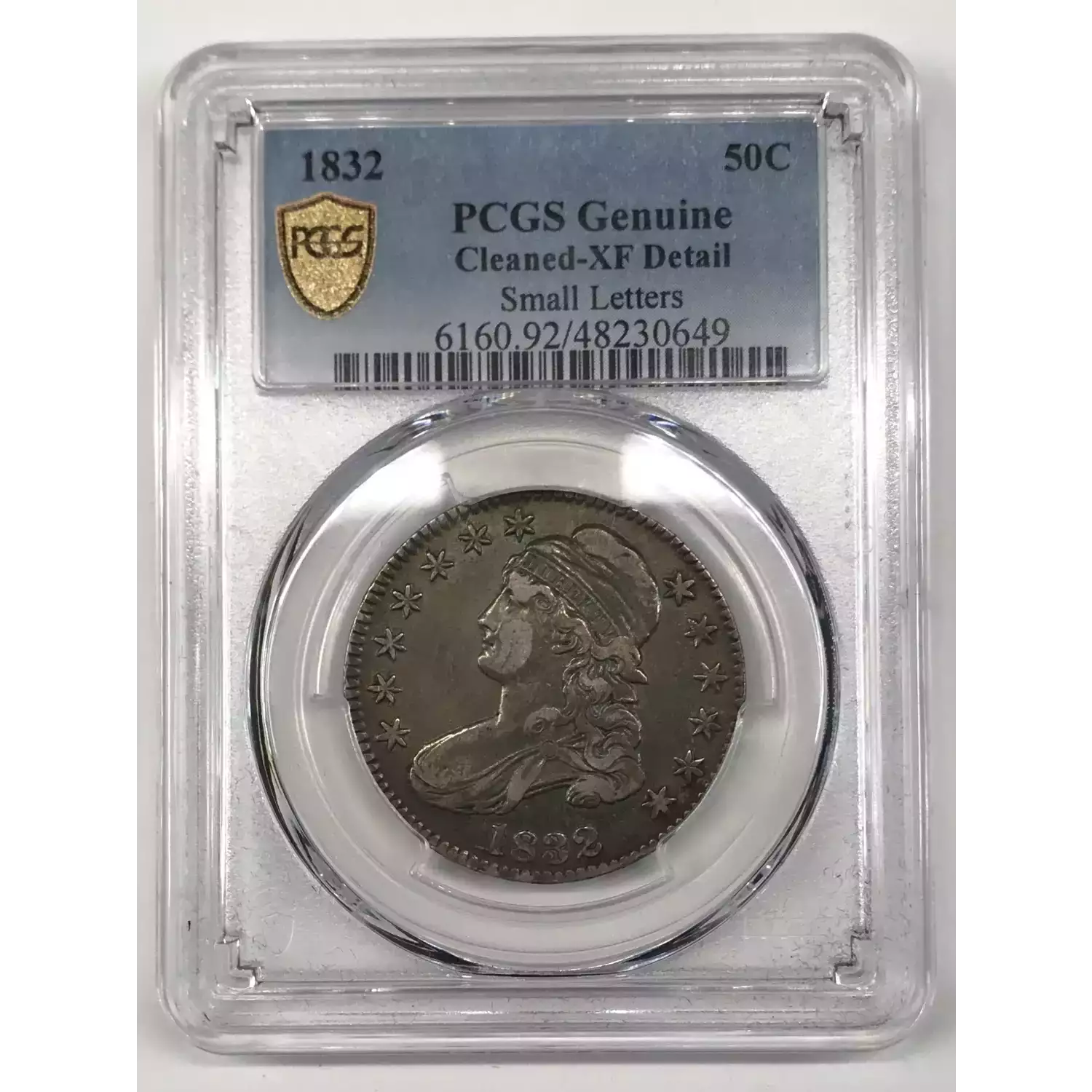 1832 Capped Bust Lettered Edge Half Dollar PCGS Genuine - XF Details ...