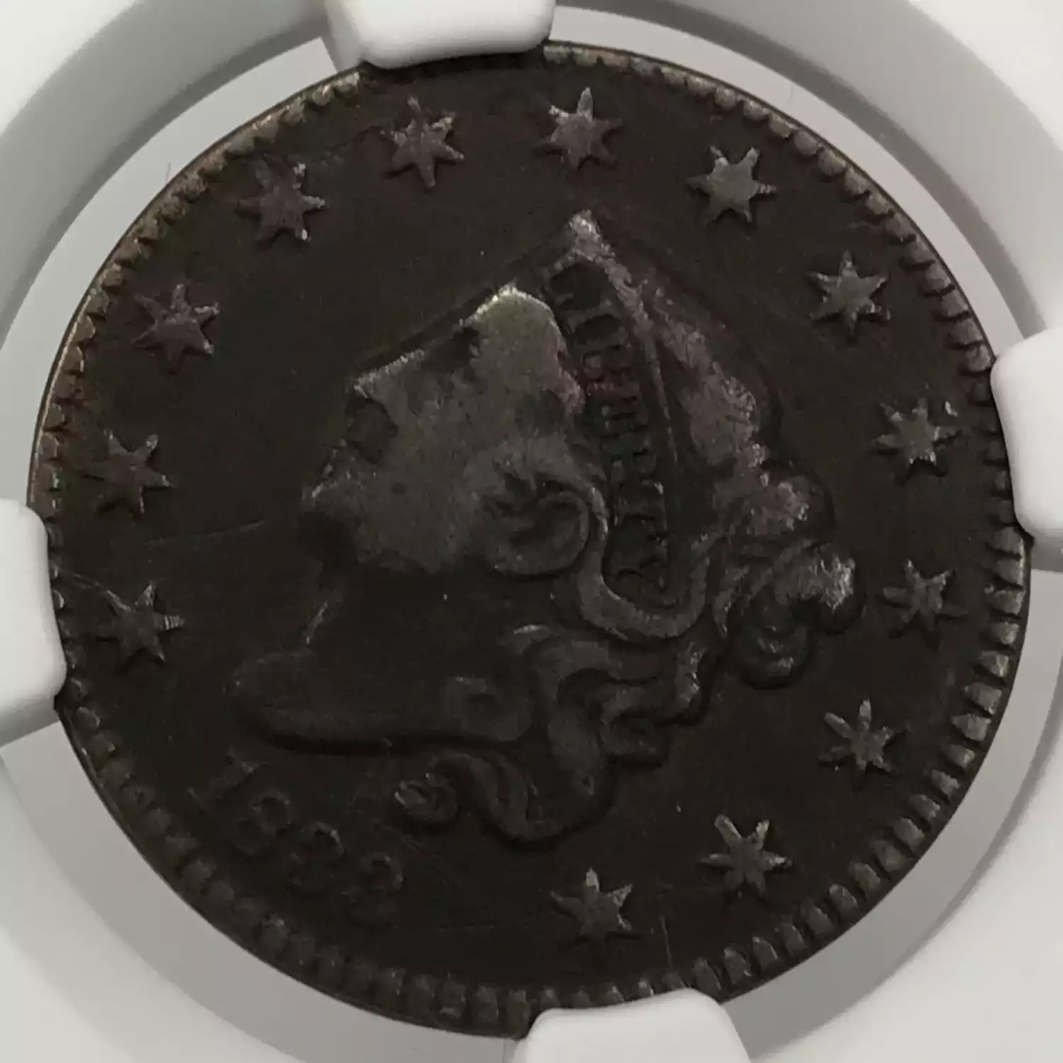 1833 Coronet Head Large Cent NGC FINE-Details BN - Old Pueblo Coin