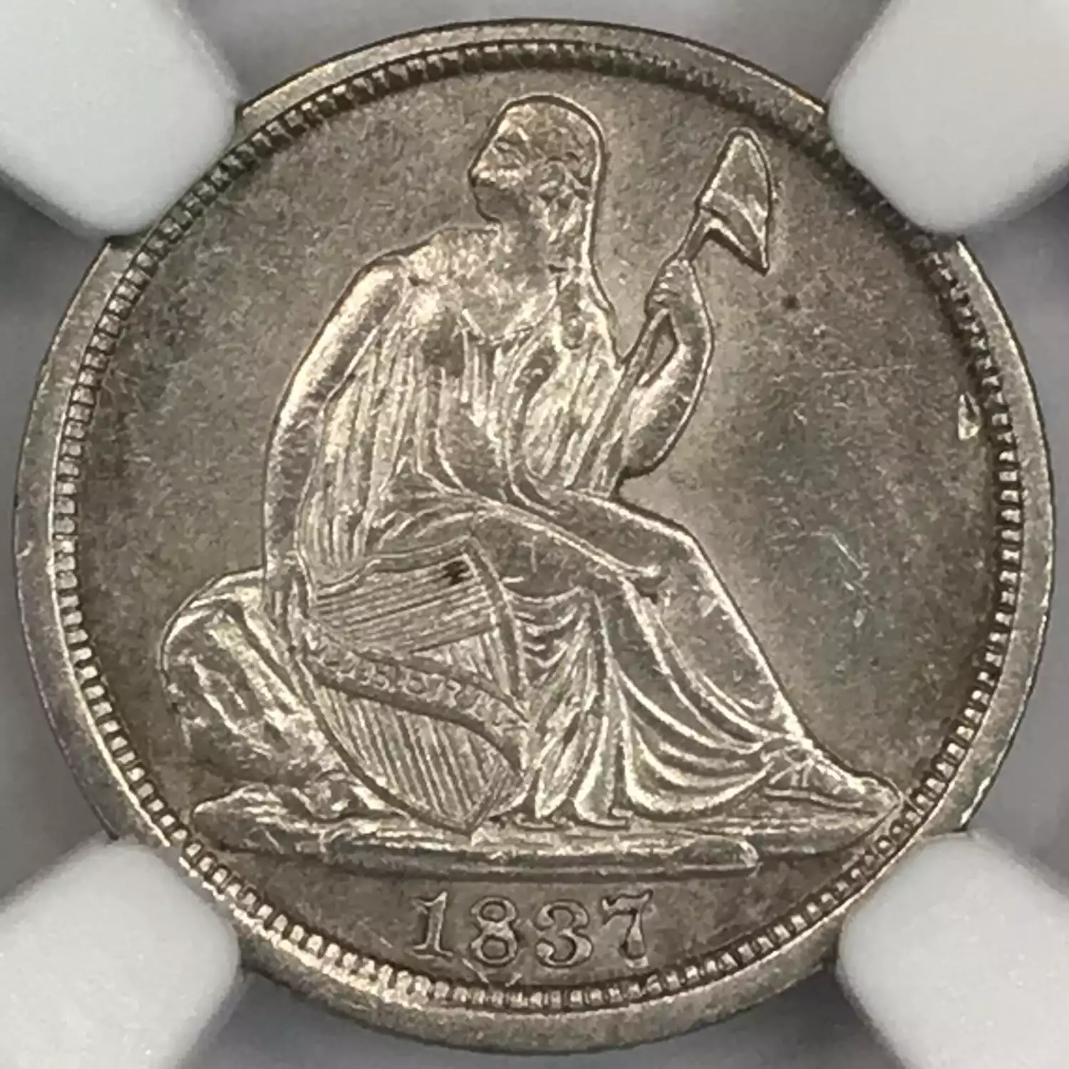 1837 Seated Liberty Half Dime NGC AU-Details - Old Pueblo Coin