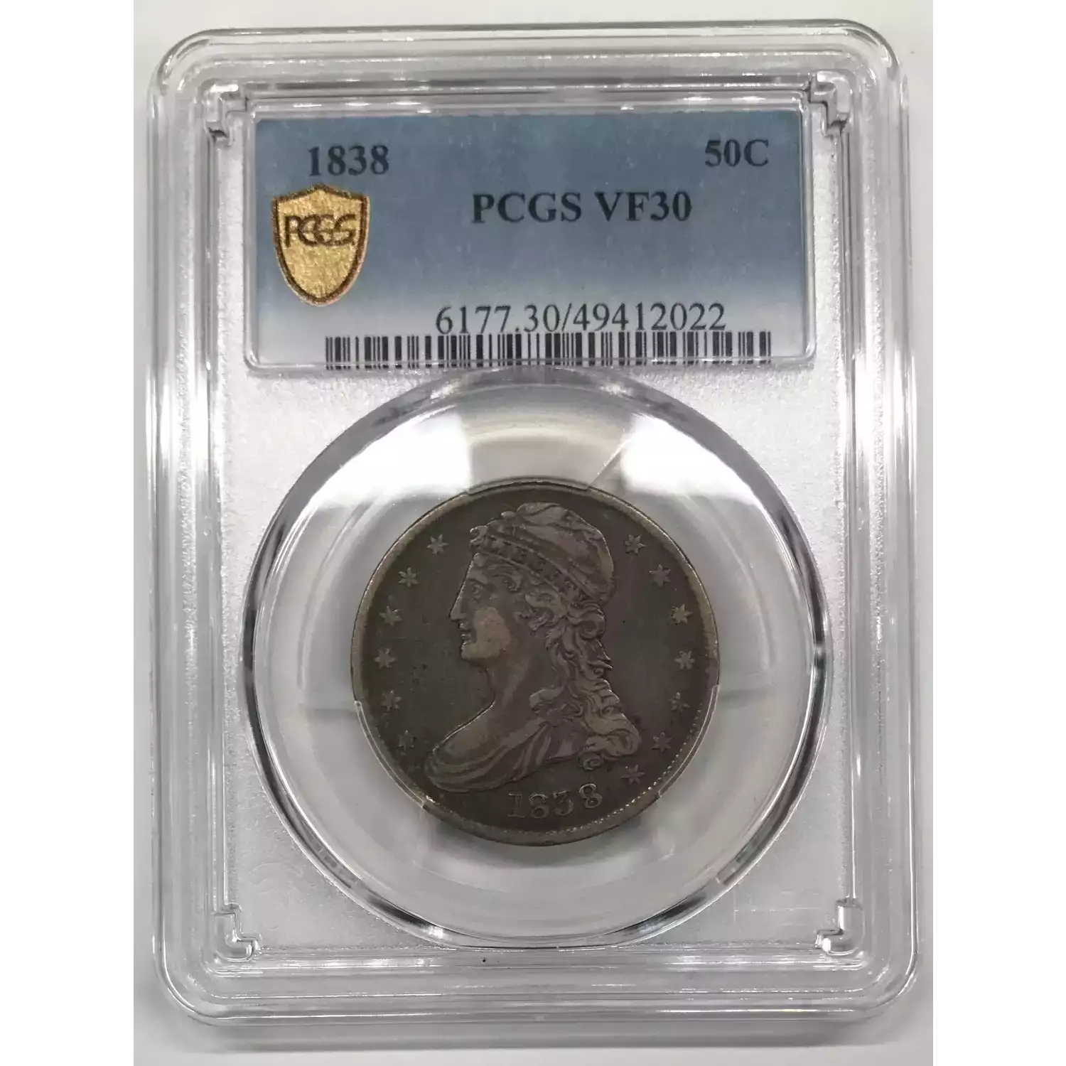 1838 Capped Bust Reeded Edge Half Dollar PCGS VF-30 - Old Pueblo Coin