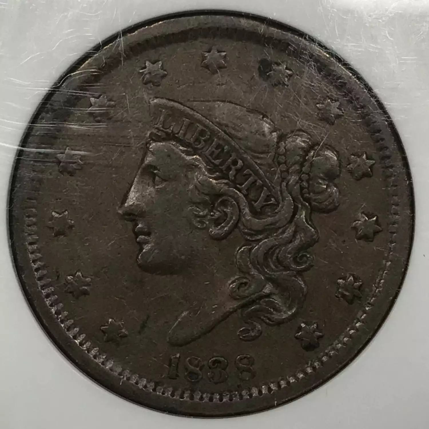 1838 Coronet Head Large Cent NGC XF-40 BN - Old Pueblo Coin