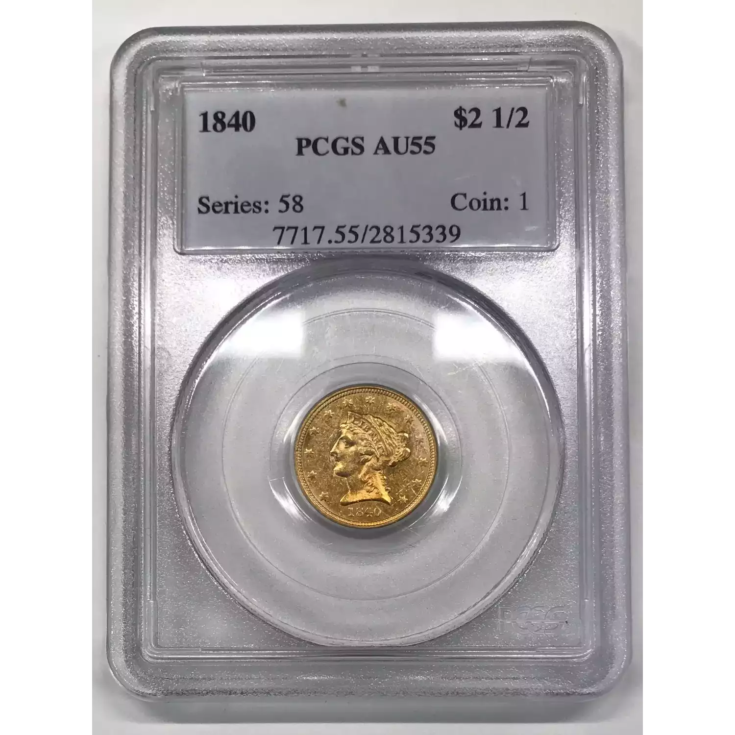 1840 $2.50 Gold Liberty Head Quarter Eagle PCGS AU-55 - Old Pueblo Coin