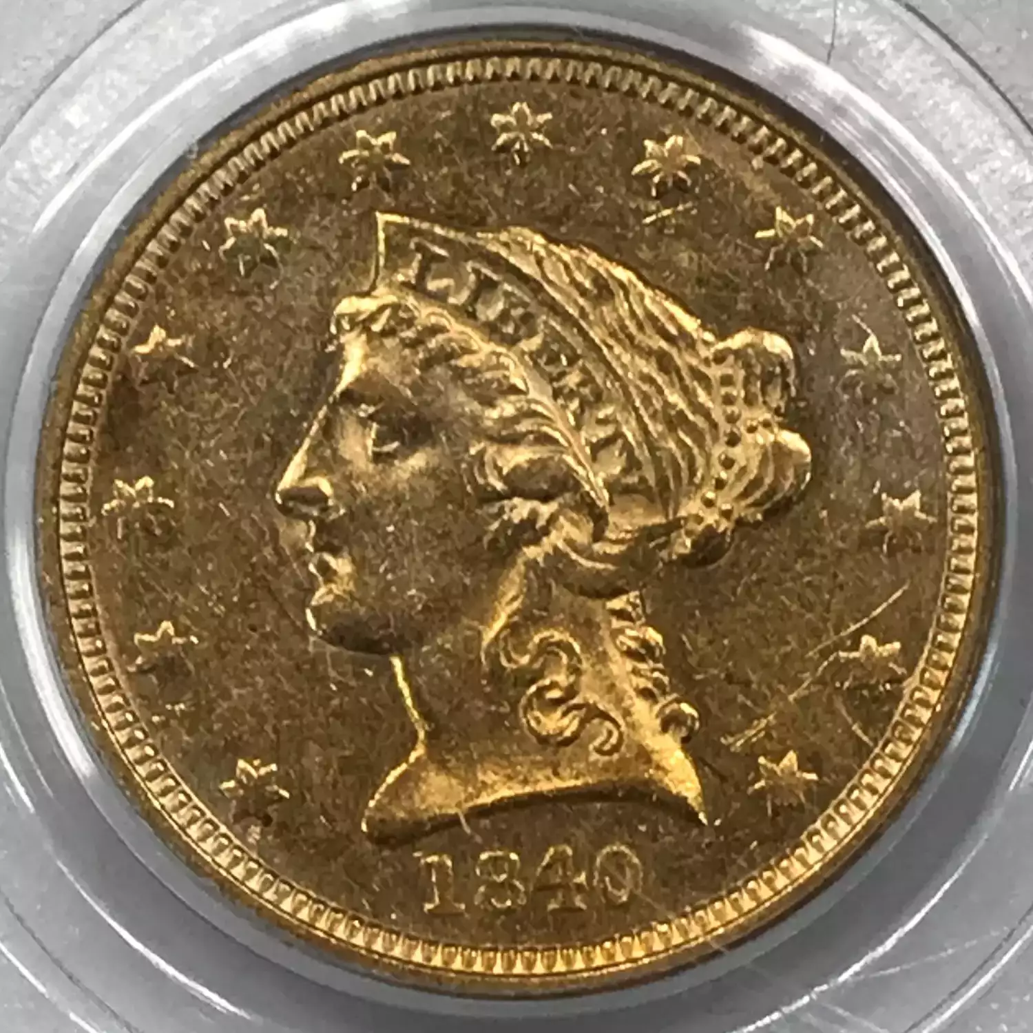 1840 $2.50 Gold Liberty Head Quarter Eagle PCGS AU-55 - Old Pueblo Coin