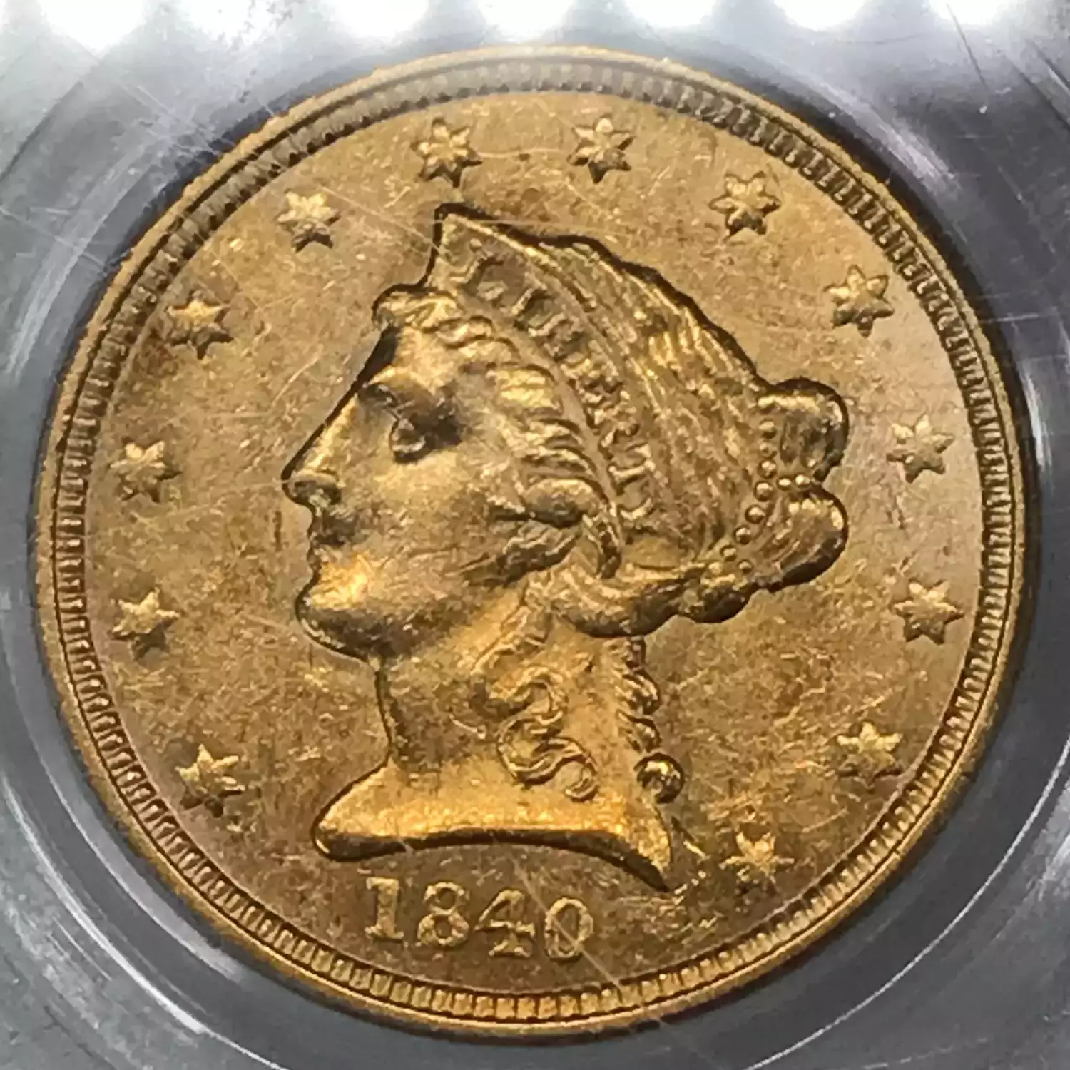 1840 $2.50 Gold Liberty Head Quarter Eagle PCGS AU-55 - Old Pueblo Coin