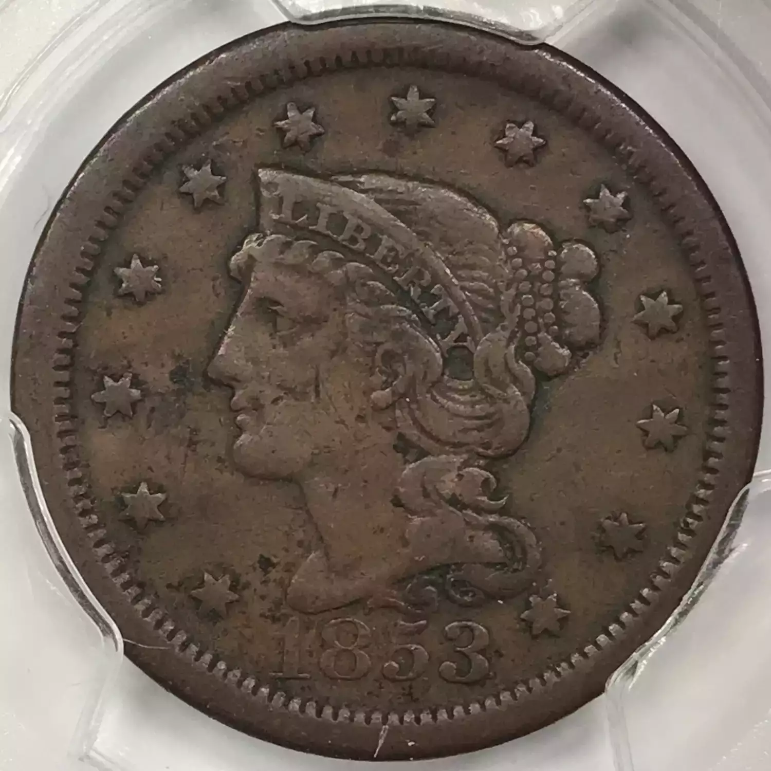 1853 Braided Hair Cent PCGS VF-20 BN - Old Pueblo Coin