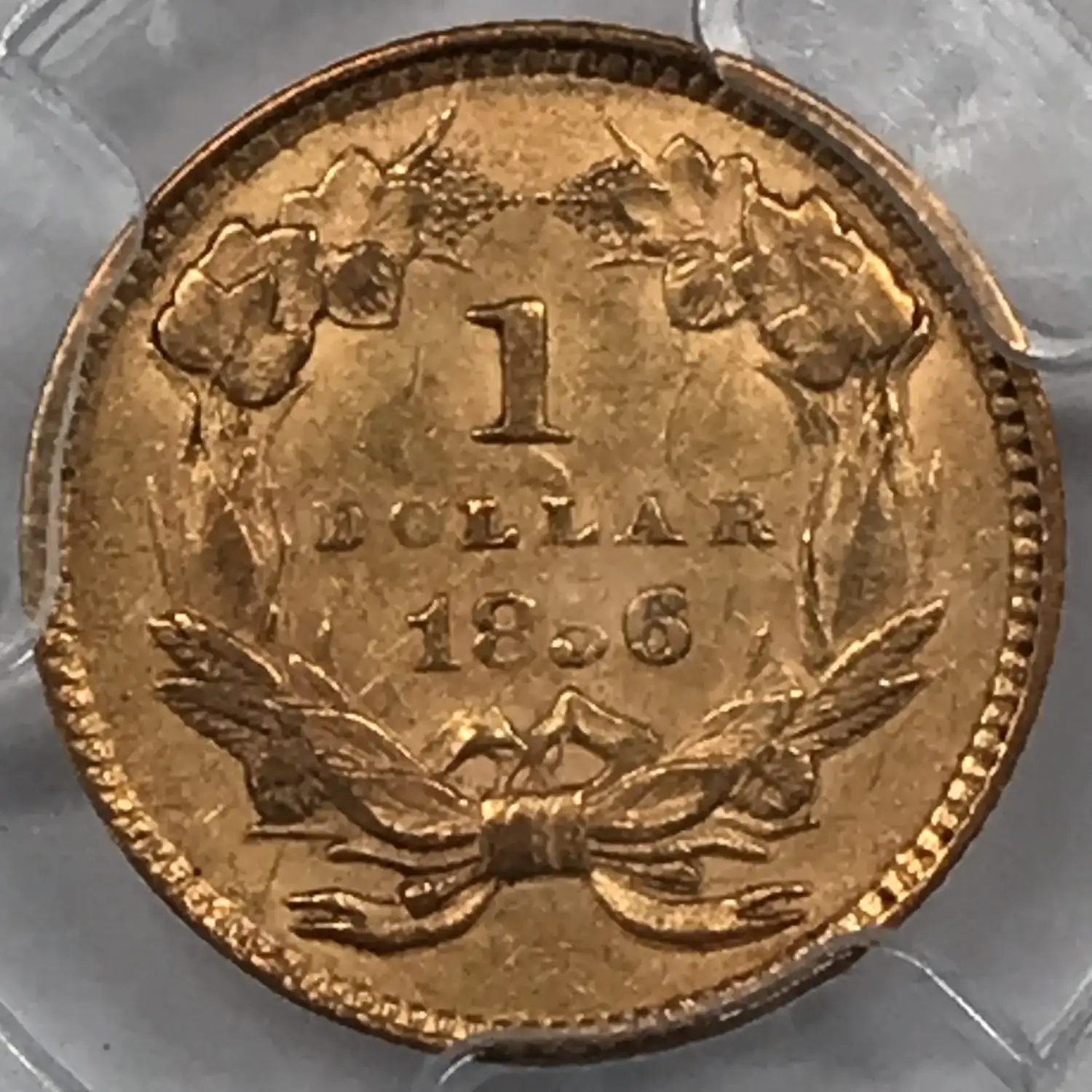 1856 Indian Princess Gold Dollar PCGS AU-58 Slanted 5 - Old Pueblo Coin