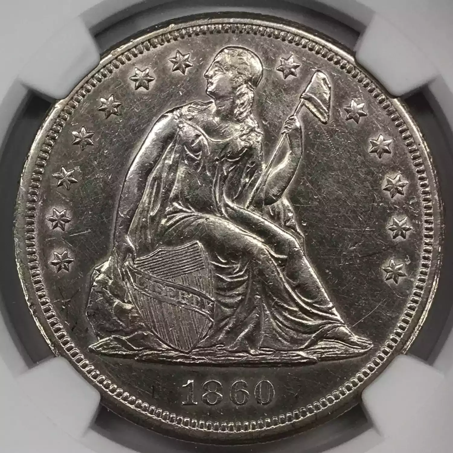 1860-O Seated Liberty Silver Dollar NGC AU-Details - Old Pueblo Coin