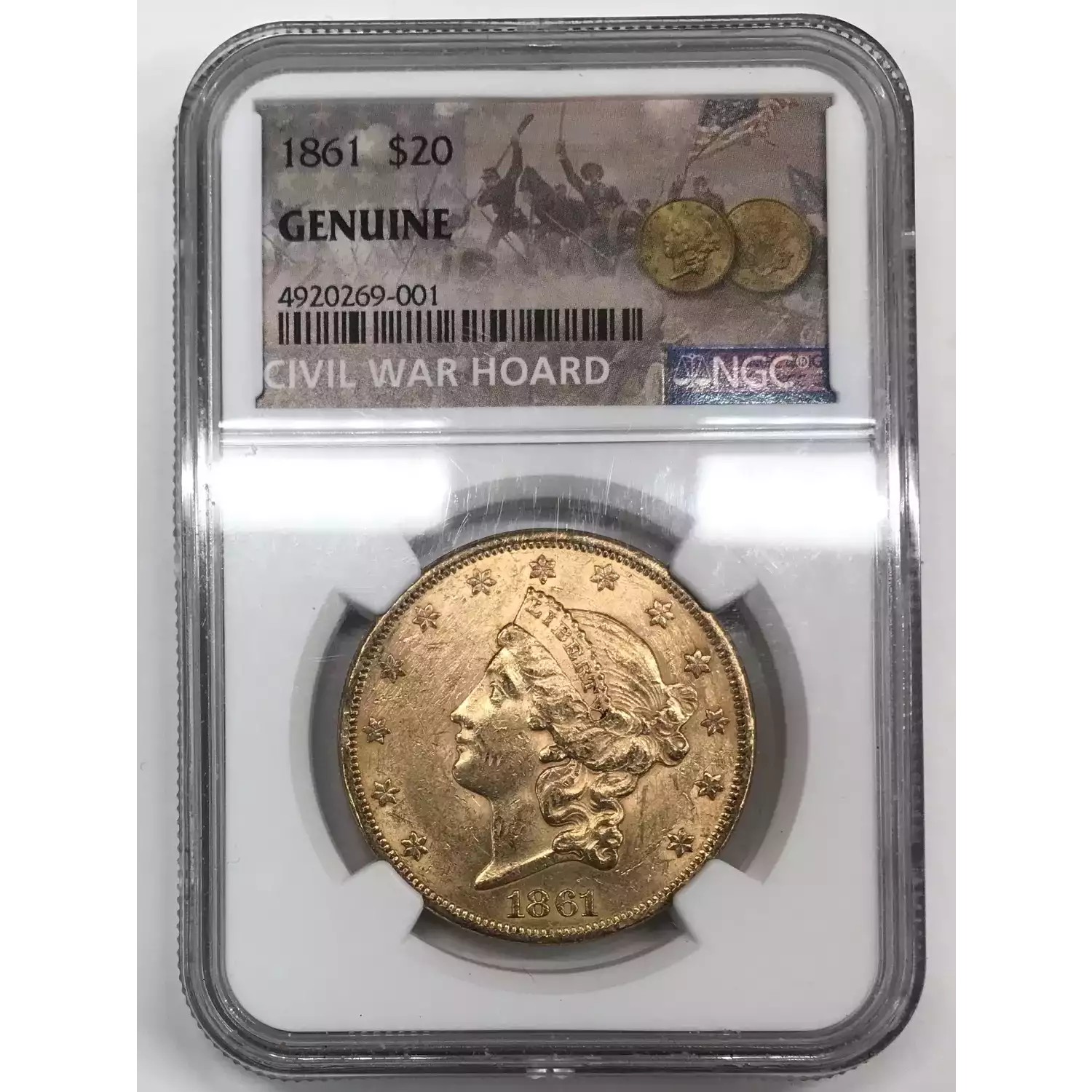 1861 Liberty Head $20 Gold Double Eagle NGC GENUINE CIVIL WAR HOARD - Old Pueblo Coin