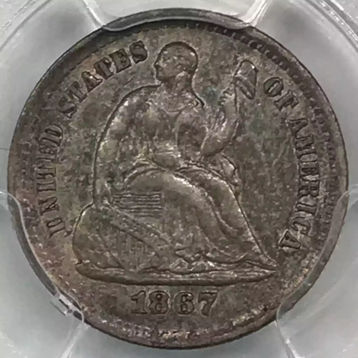 1867-S Seated Liberty Half Dime PCGS AU-55 CAC - Old Pueblo Coin