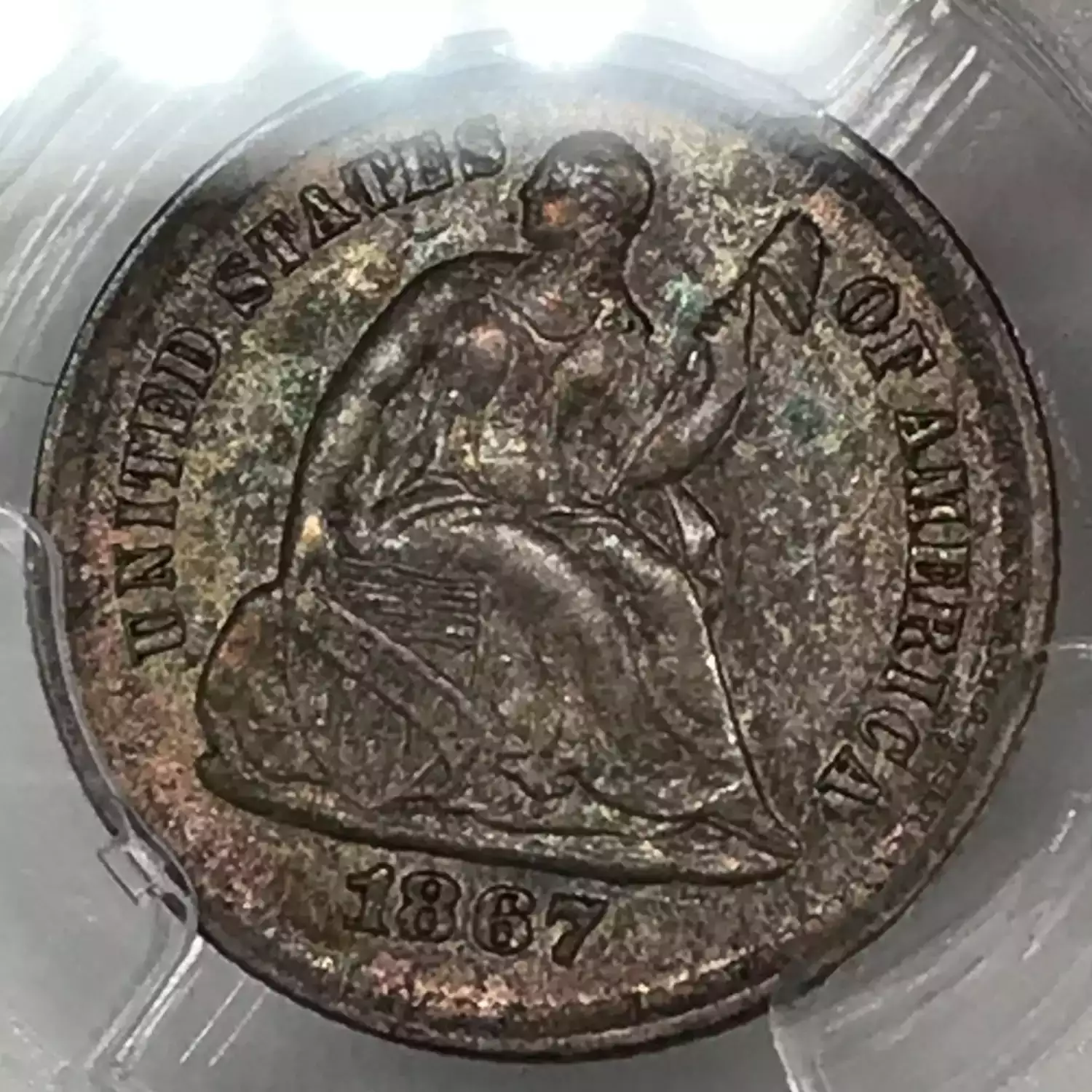 1867-S Seated Liberty Half Dime PCGS AU-55 CAC - Old Pueblo Coin