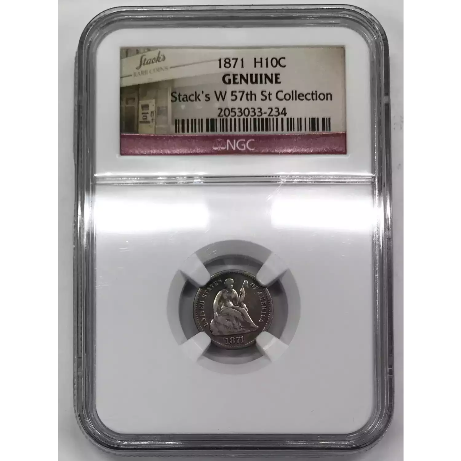 1871 Seated Liberty Half Dime NGC GENUINE - Old Pueblo Coin