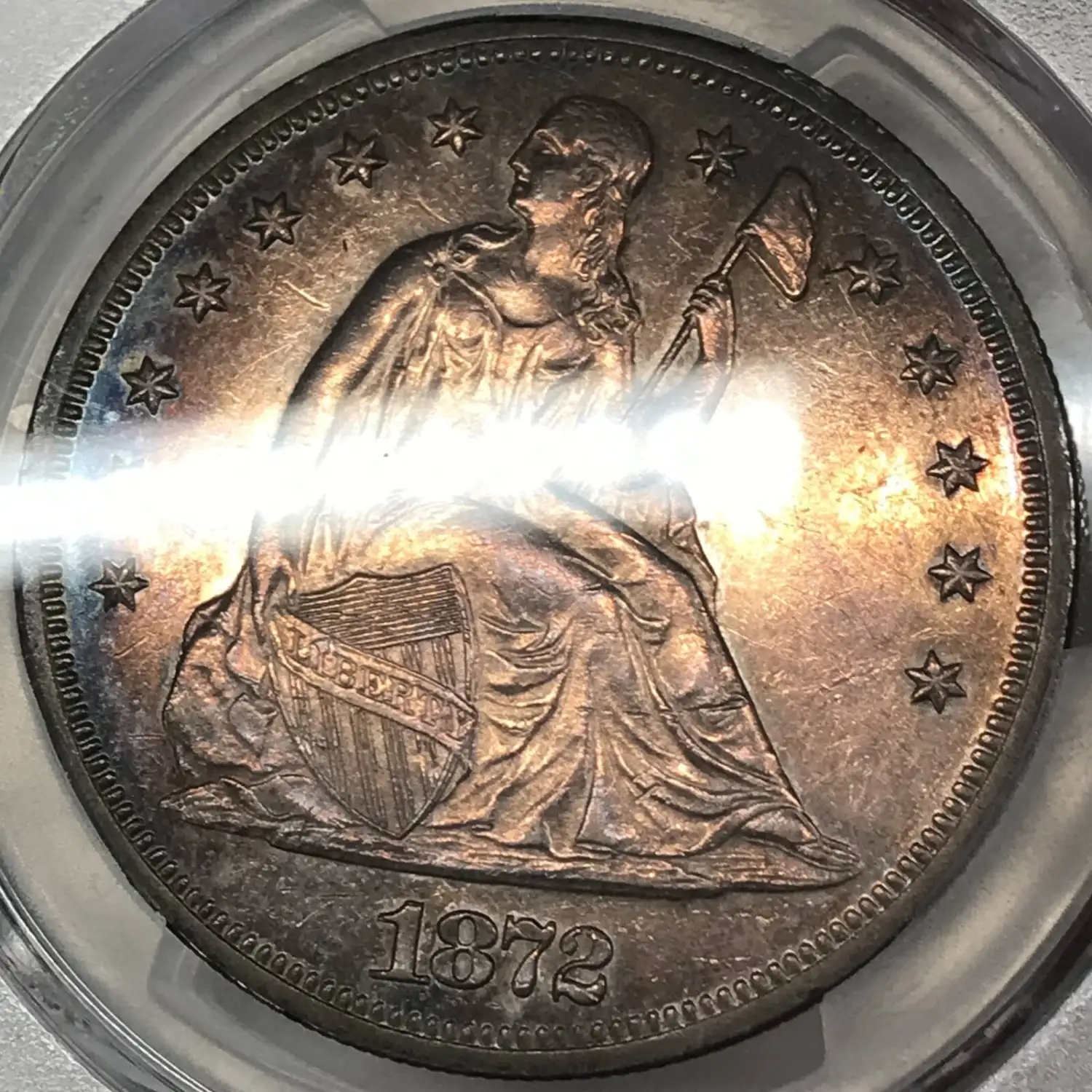 1872 Seated Liberty Silver Dollar PCGS Genuine - AU Details (92 ...