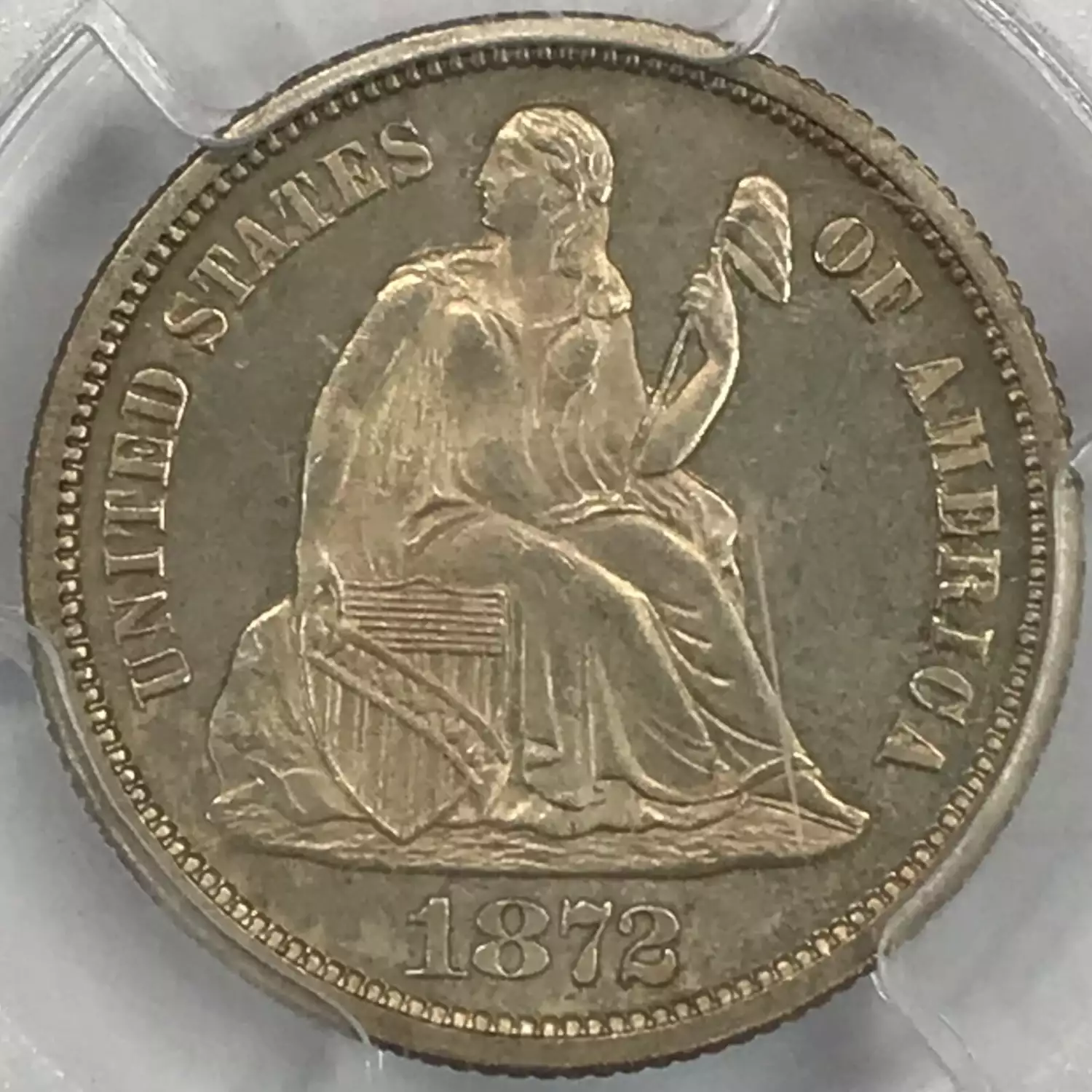 1872 Seated Liberty Dime PCGS PR-64 - Old Pueblo Coin