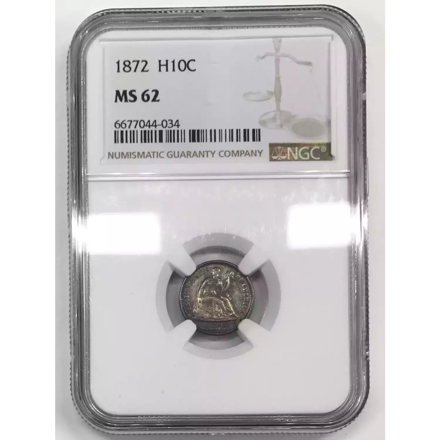 1872 Seated Liberty Half Dime NGC MS-62 - Old Pueblo Coin