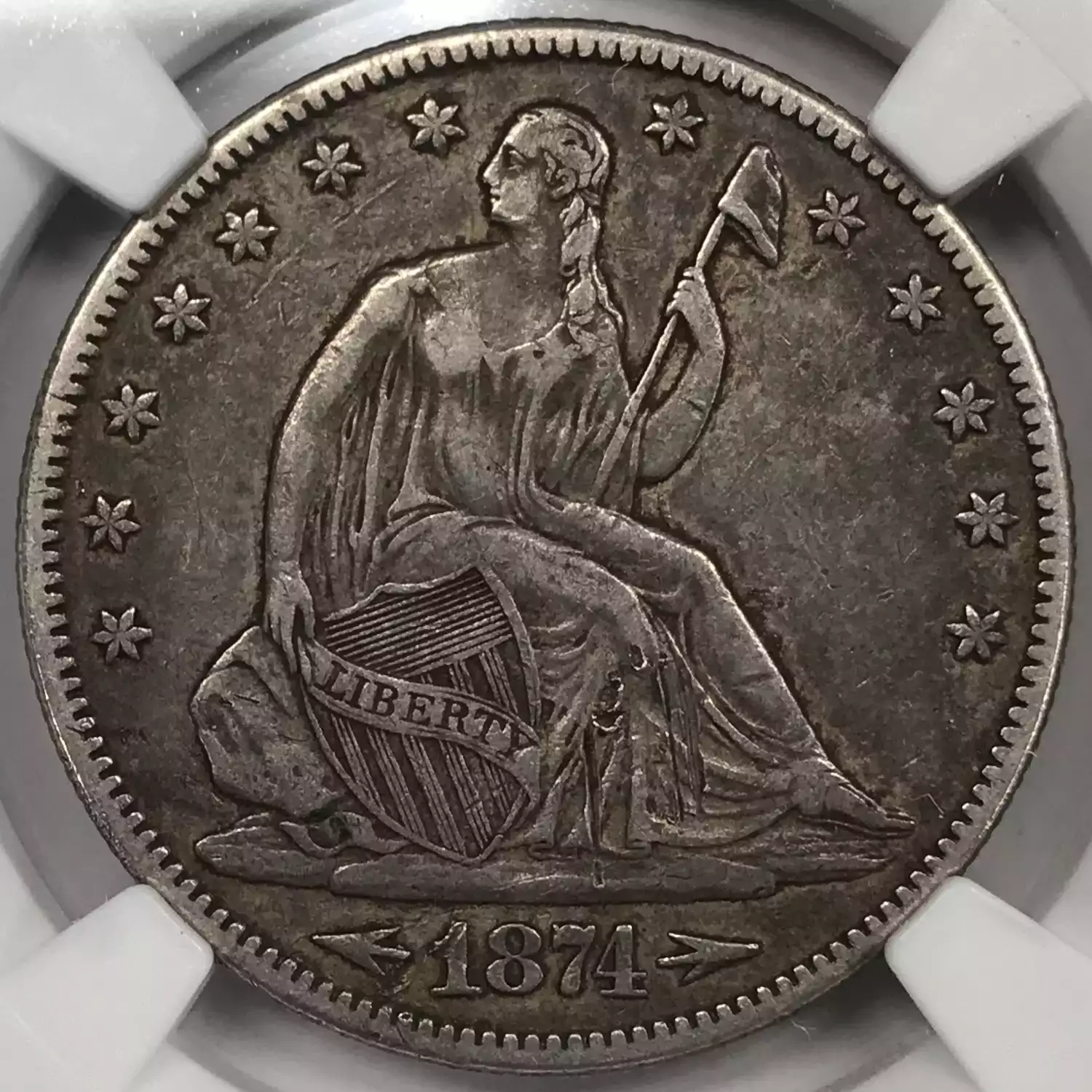 1874 Seated Liberty Half Dollar NGC XF-Details ARROWS - Old Pueblo Coin