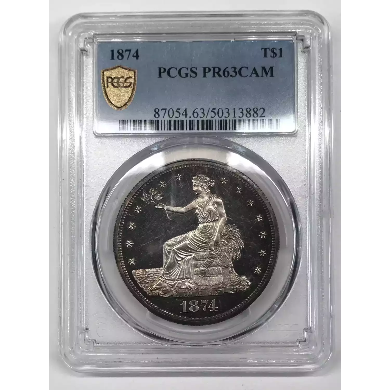 1874 Trade Silver Dollar PCGS PR-63 CAM - Old Pueblo Coin