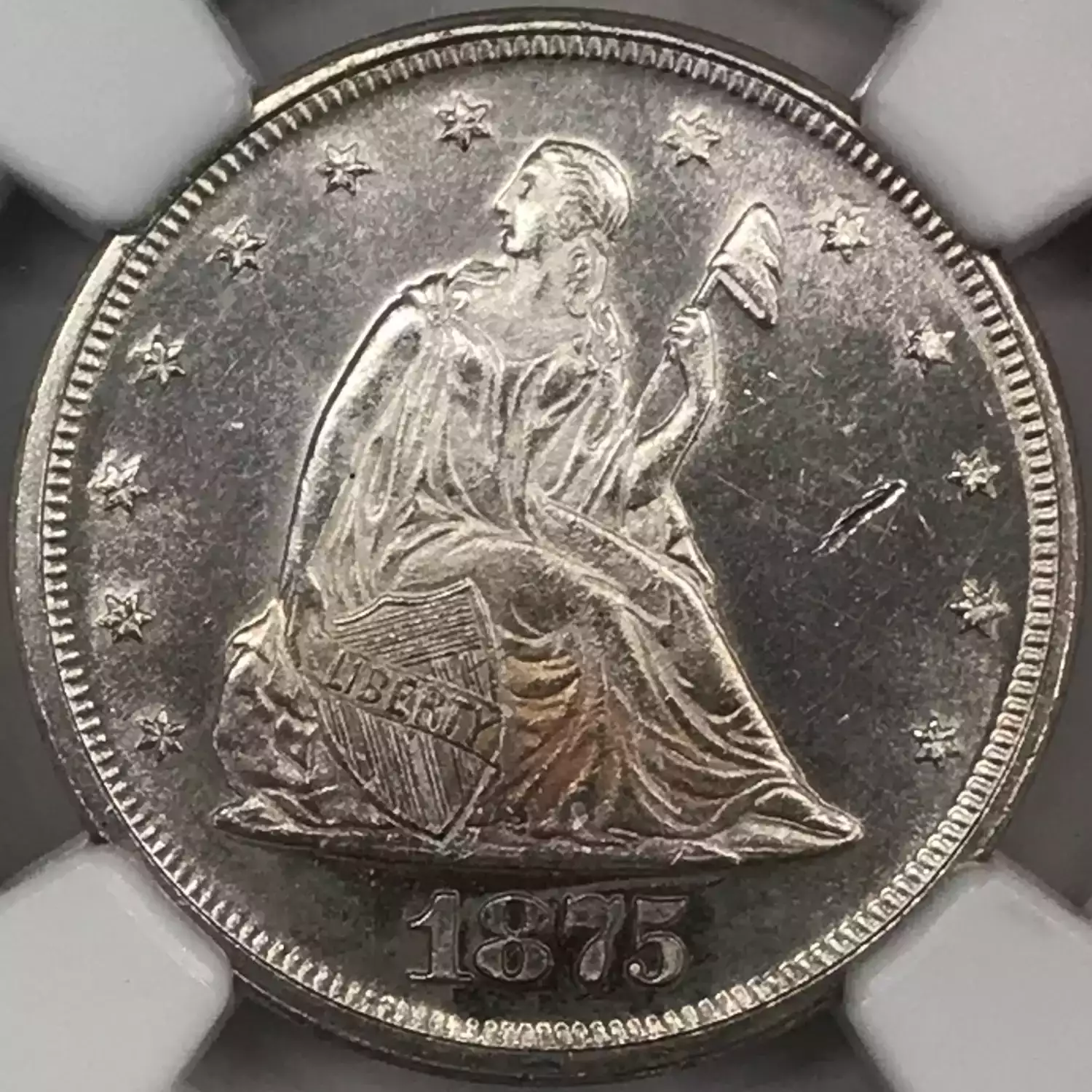 1875 Seated Liberty Twenty Cent Piece (20c) NGC MS-61 - Old Pueblo Coin