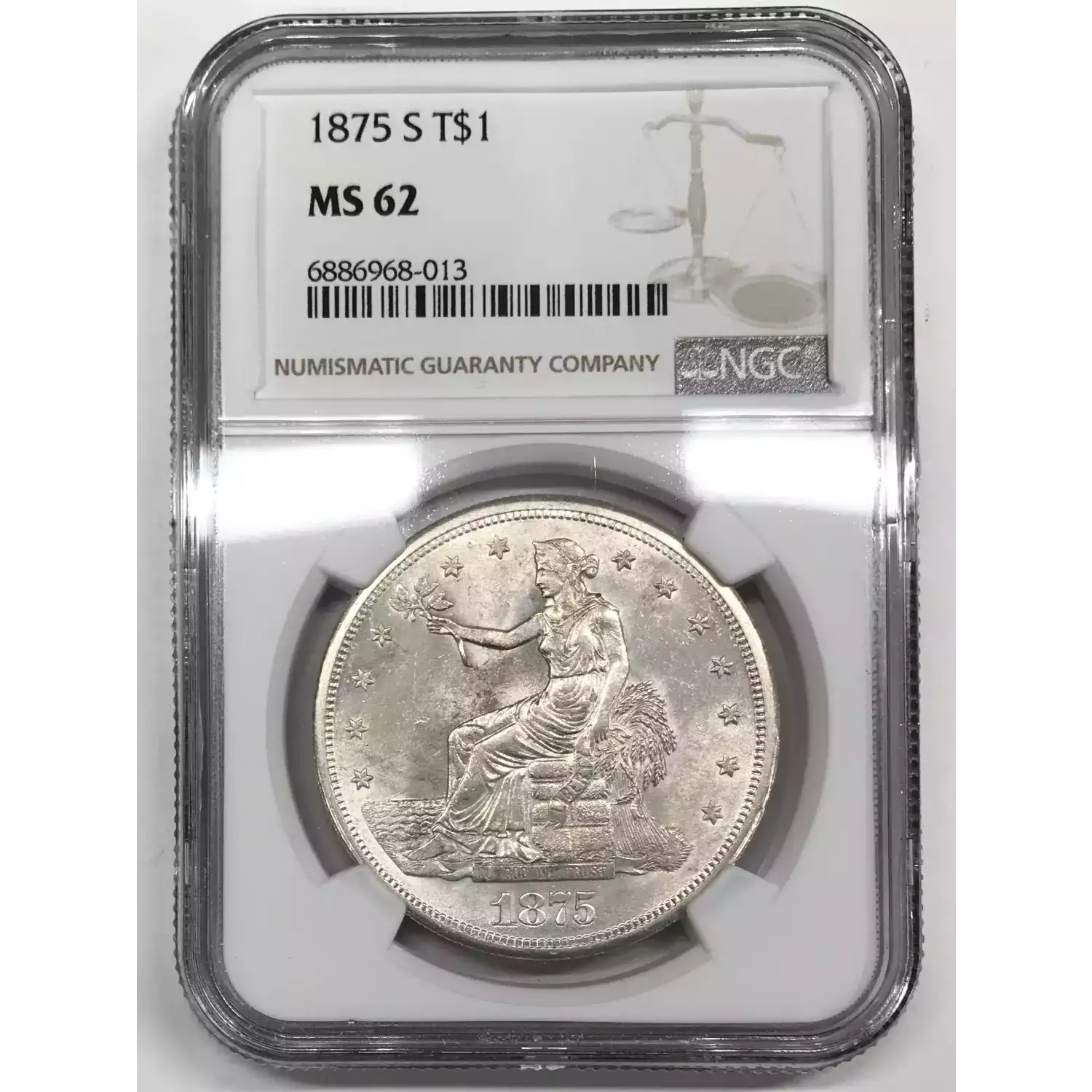 1875-S Trade Silver Dollar NGC MS-62 - Old Pueblo Coin