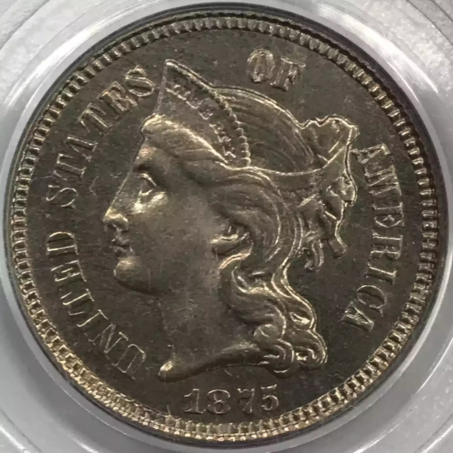 1875 Nickel Three Cent Piece (3CN) PCGS PR-64 CAC - Old Pueblo Coin