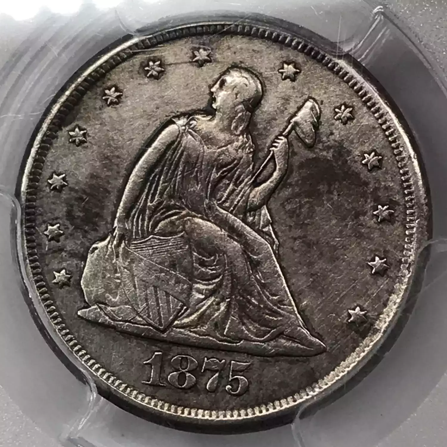 1875-CC Seated Liberty Twenty Cent Piece (20c) PCGS Genuine - XF Details (92 - Cleaned) - Old ...