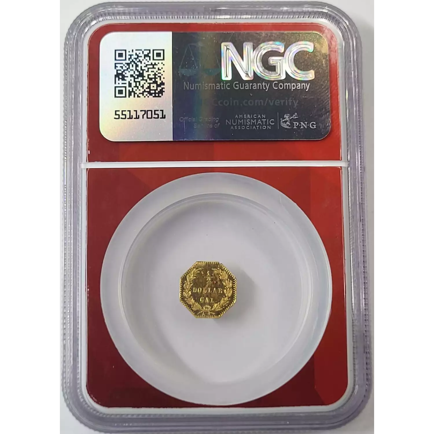 1875 Indian Head Octagonal California Gold 1/2 Dollar NGC MS-64 PL BG ...