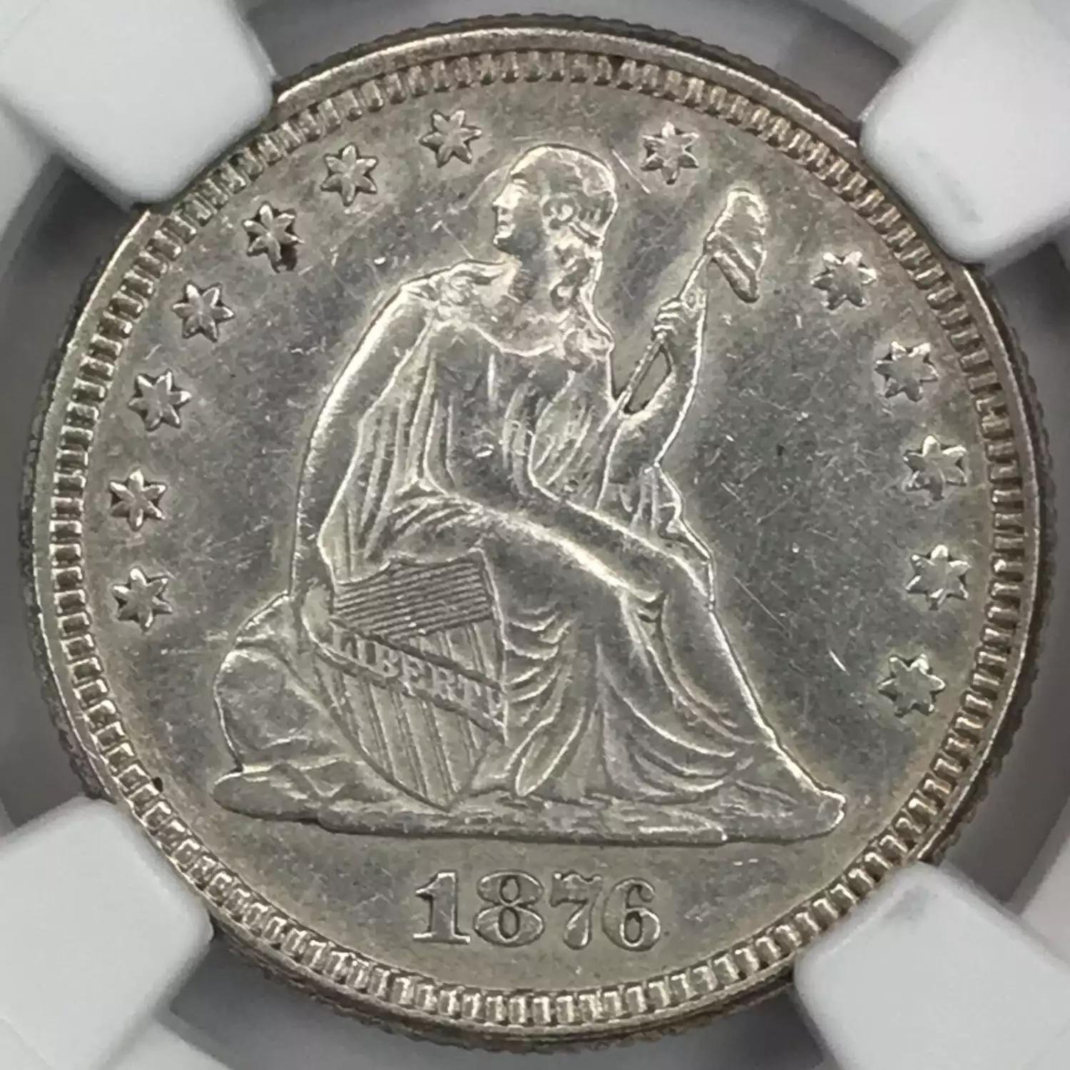 1876 Seated Liberty Quarter NGC AU-Details - Old Pueblo Coin
