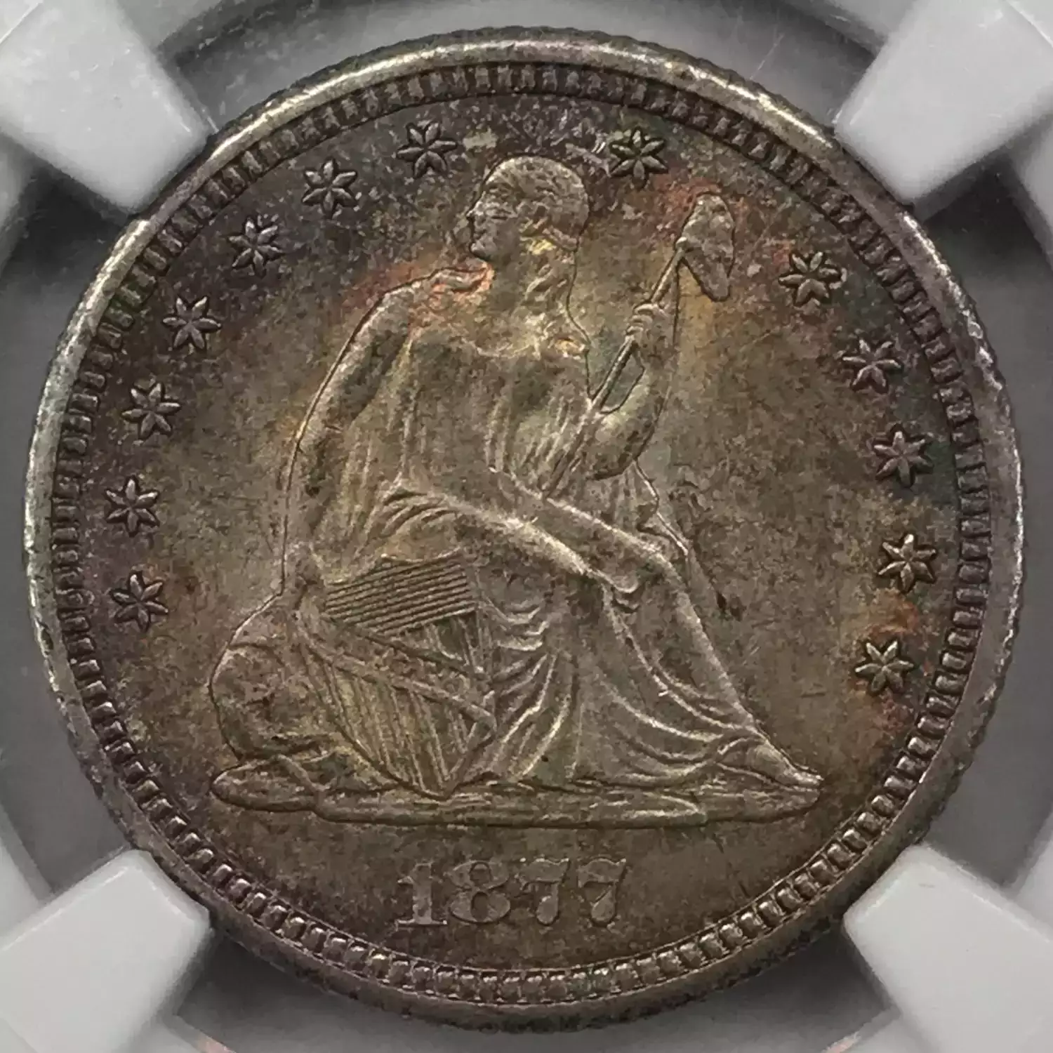 1877-CC Seated Liberty Quarter NGC MS-64 CAC - Old Pueblo Coin