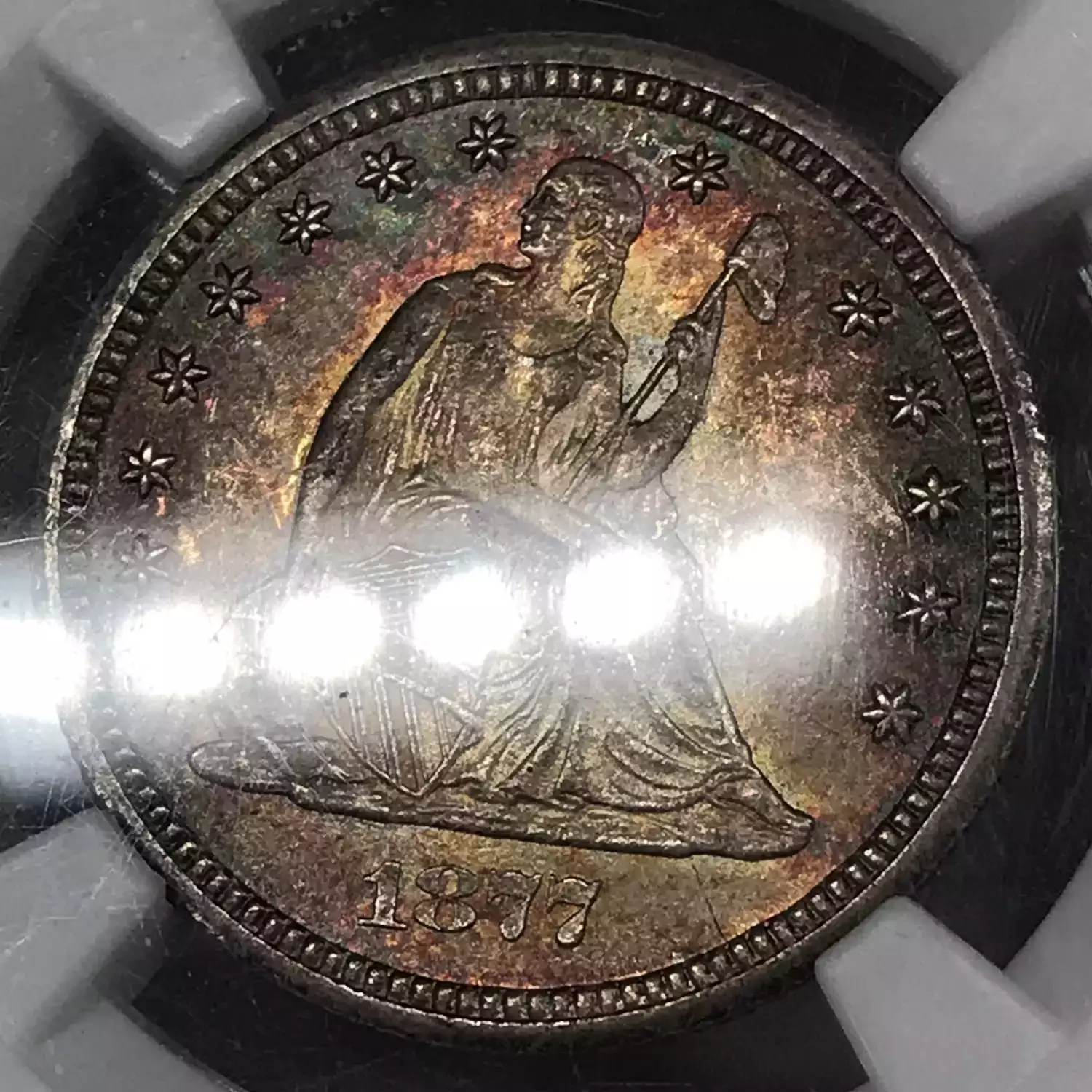1877-CC Seated Liberty Quarter NGC MS-64 CAC - Old Pueblo Coin