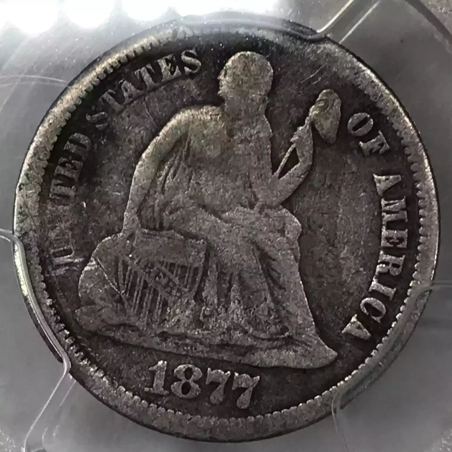 1877-CC Seated Liberty Dime PCGS Genuine - G Details (97 - Environmental Damage) - Old Pueblo Coin