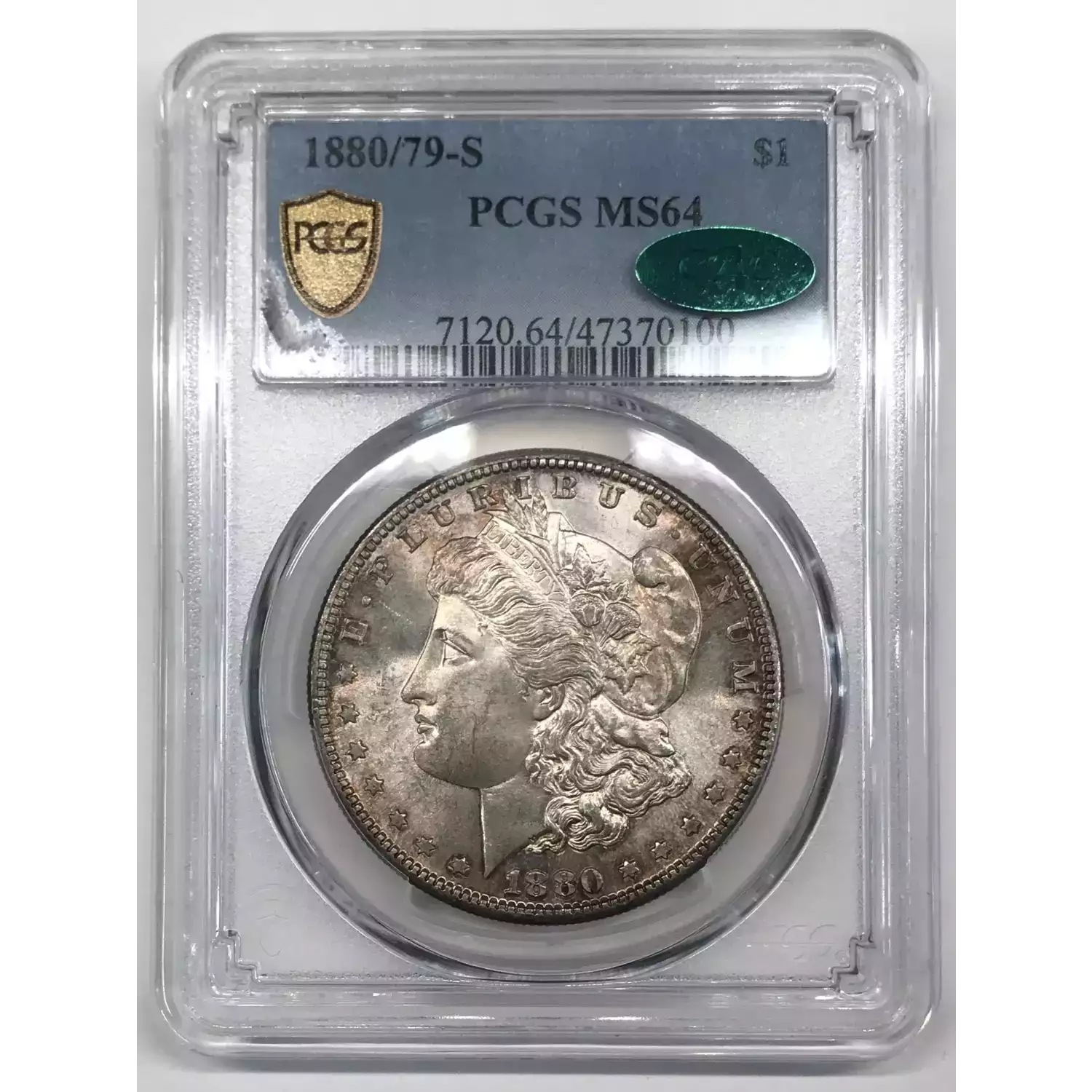 1880/79-S Morgan Silver Dollar PCGS MS-64 TOP 100 VAM-8 80/79, Medium S CAC - Old Pueblo Coin